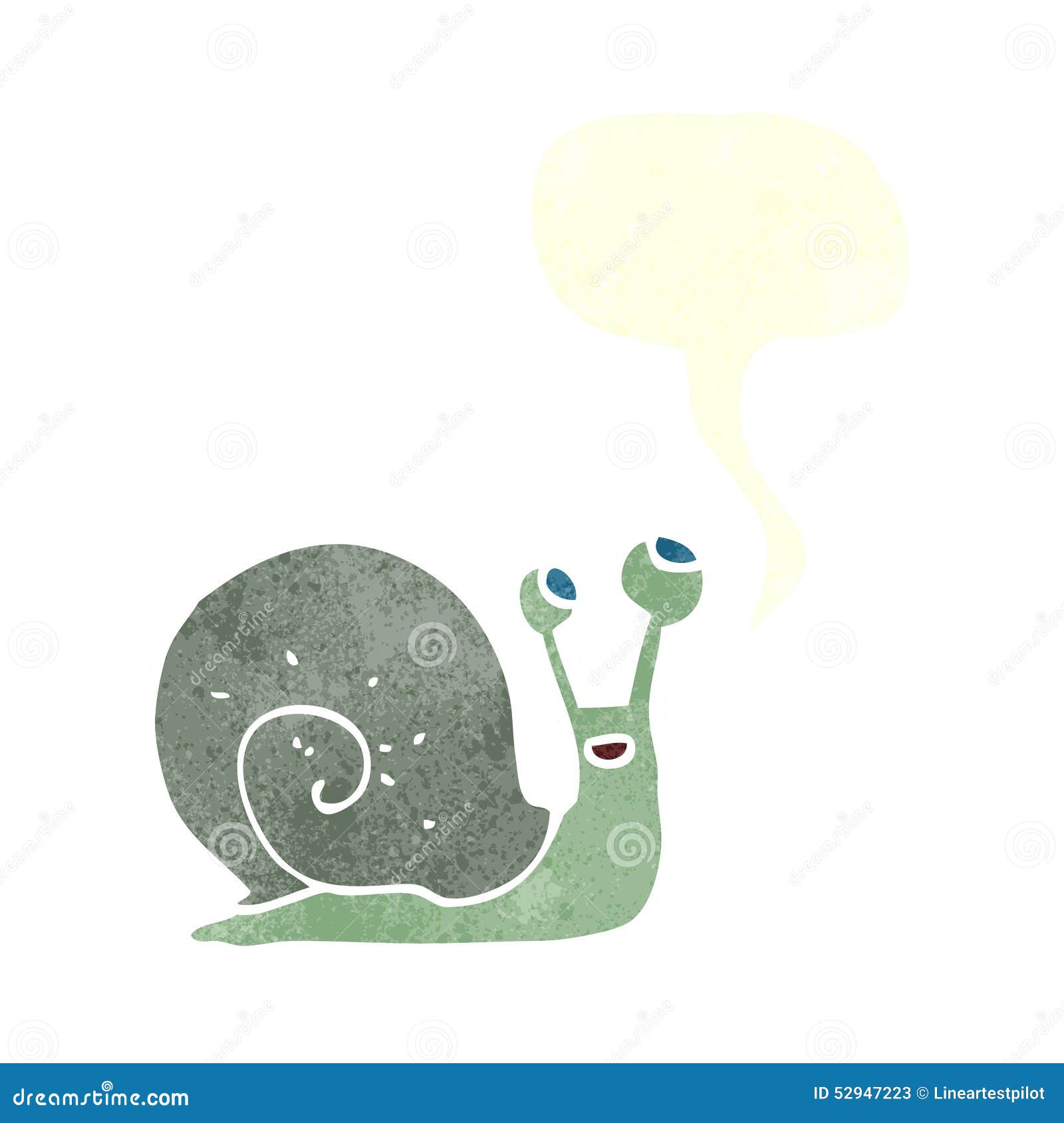 Cartoon Snail with Speech Bubble Stock Illustration - Illustration of ...