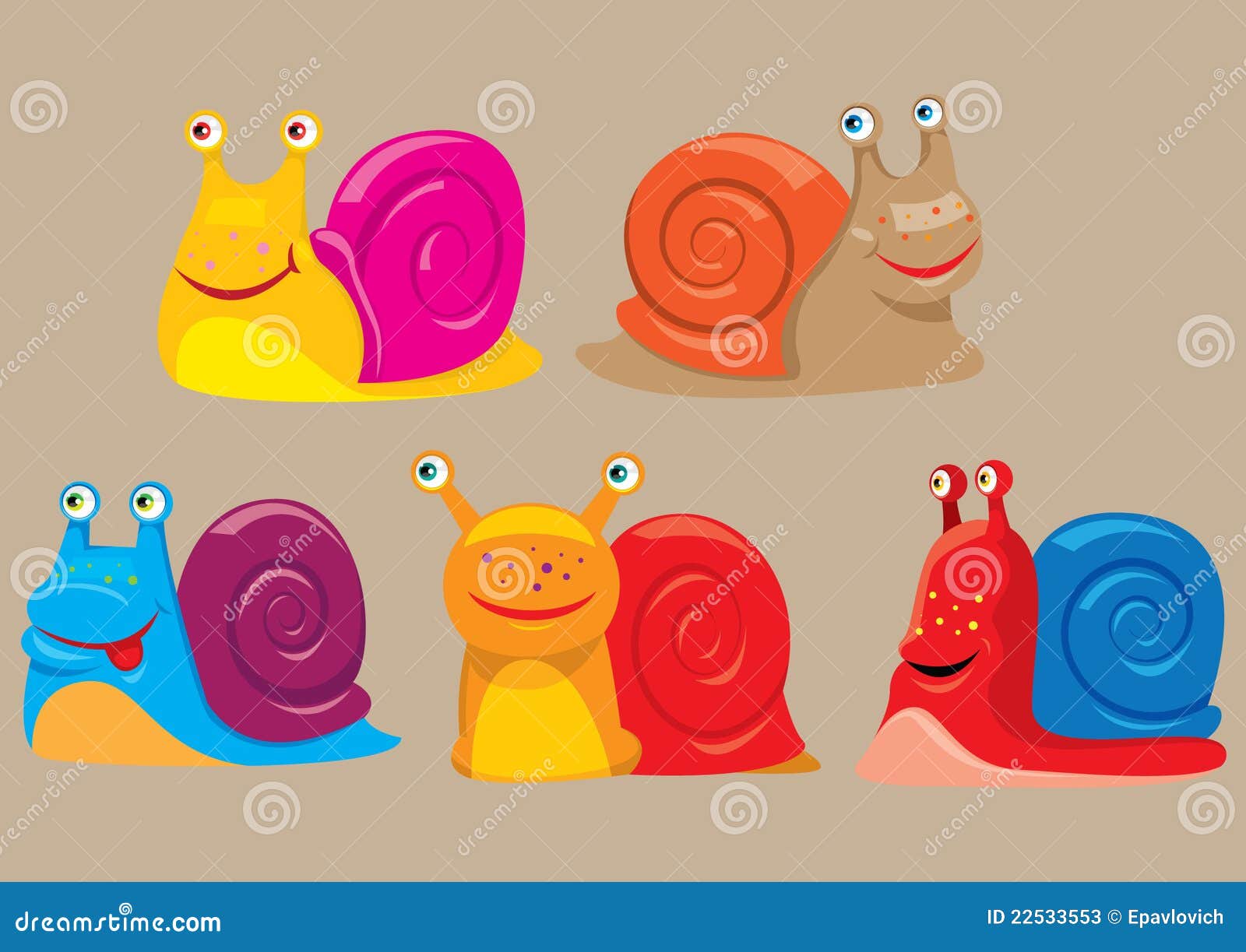 Cartoon snails stock illustration. Illustration of character - 22533553