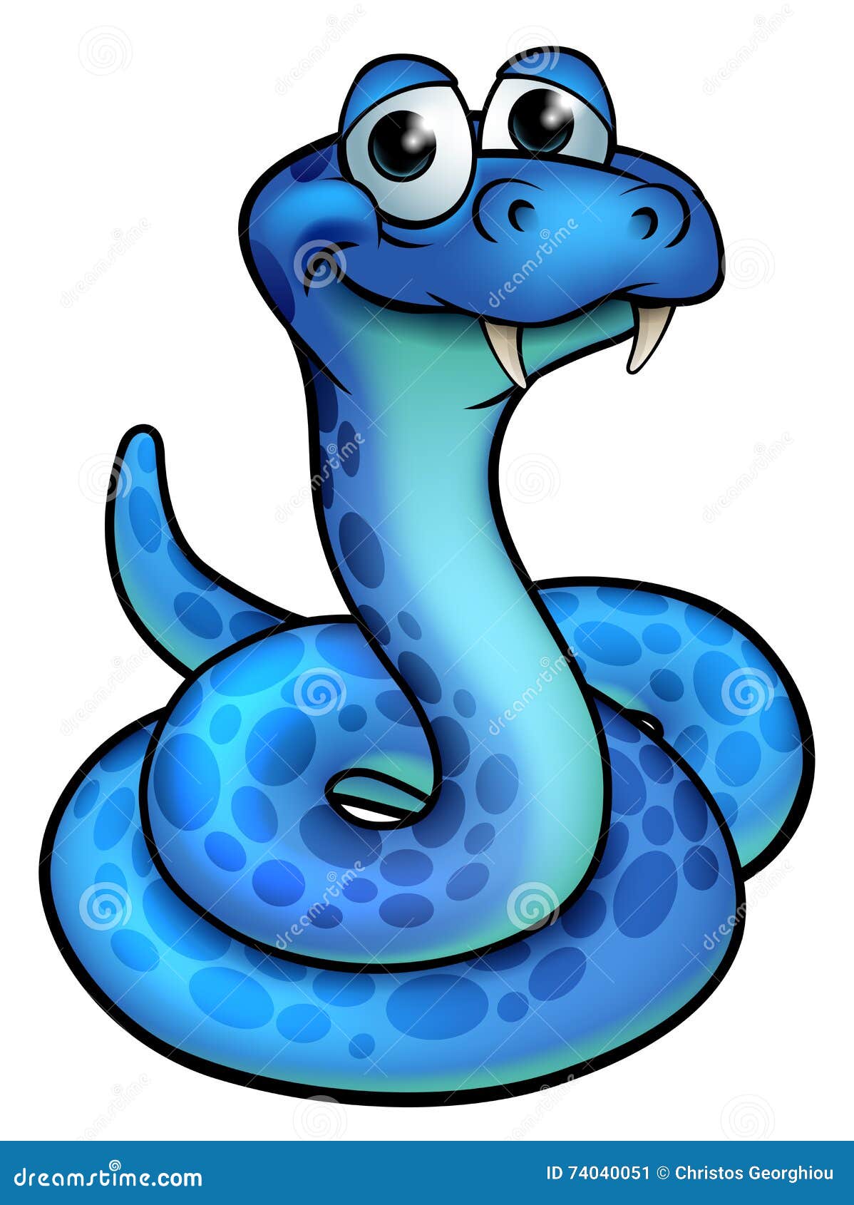 Cartoon Snake stock vector. Illustration of friendly - 74040051