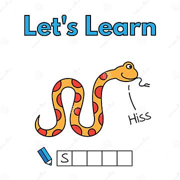 Cartoon Snake Learning Game for Kids Stock Vector - Illustration of ...