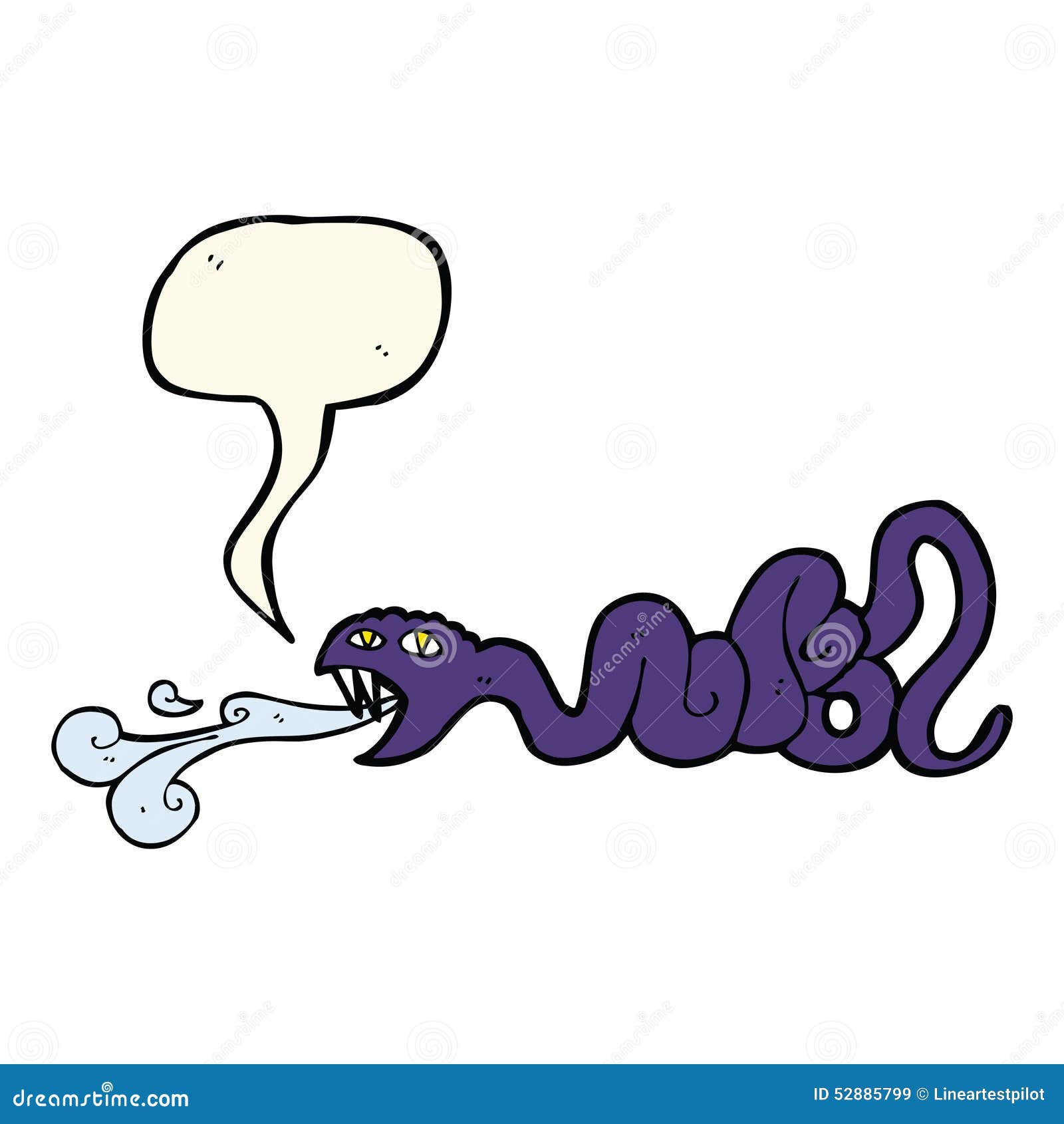 Cartoon Snake with Speech Bubble Stock Illustration - Illustration of ...