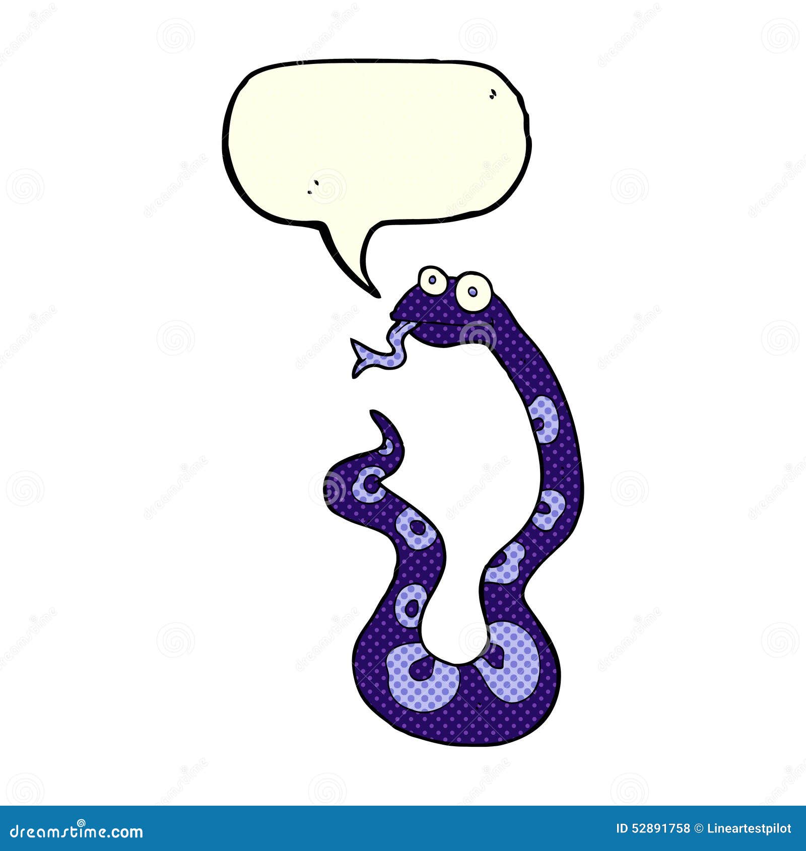 Cartoon Snake with Speech Bubble Stock Illustration - Illustration of ...