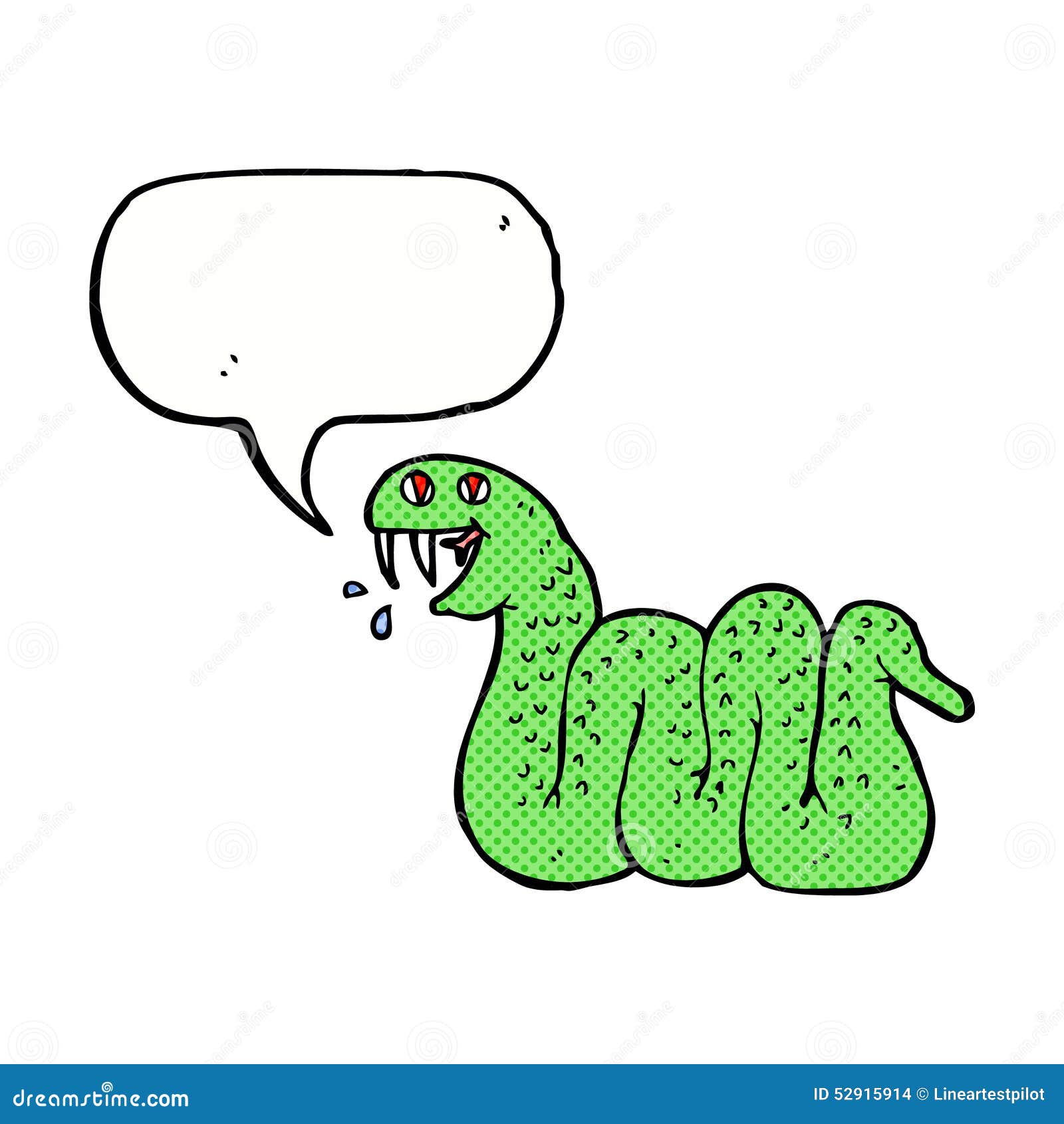 Cartoon Snake with Speech Bubble Stock Illustration - Illustration of ...