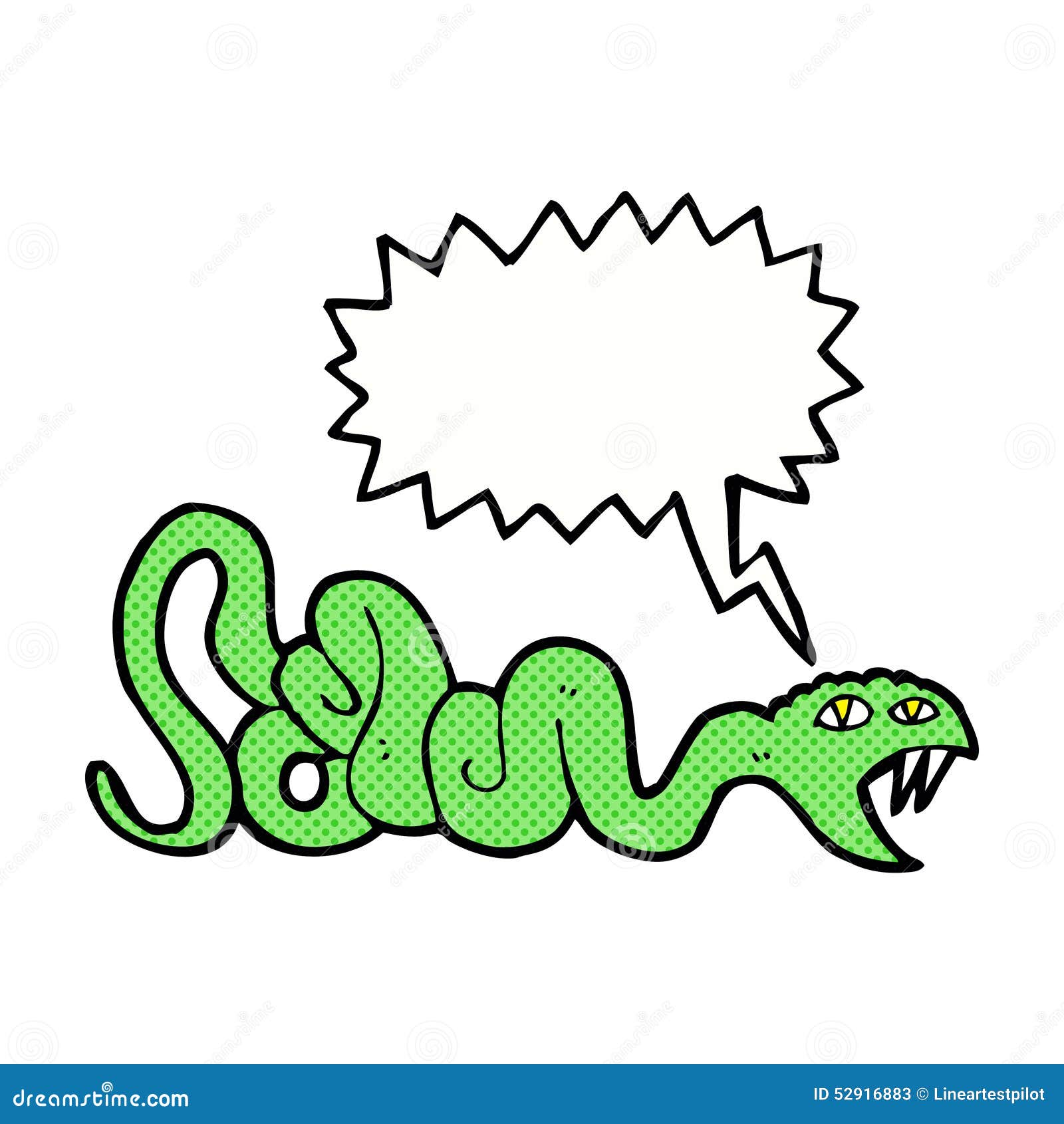 Cartoon Snake with Speech Bubble Stock Illustration - Illustration of ...