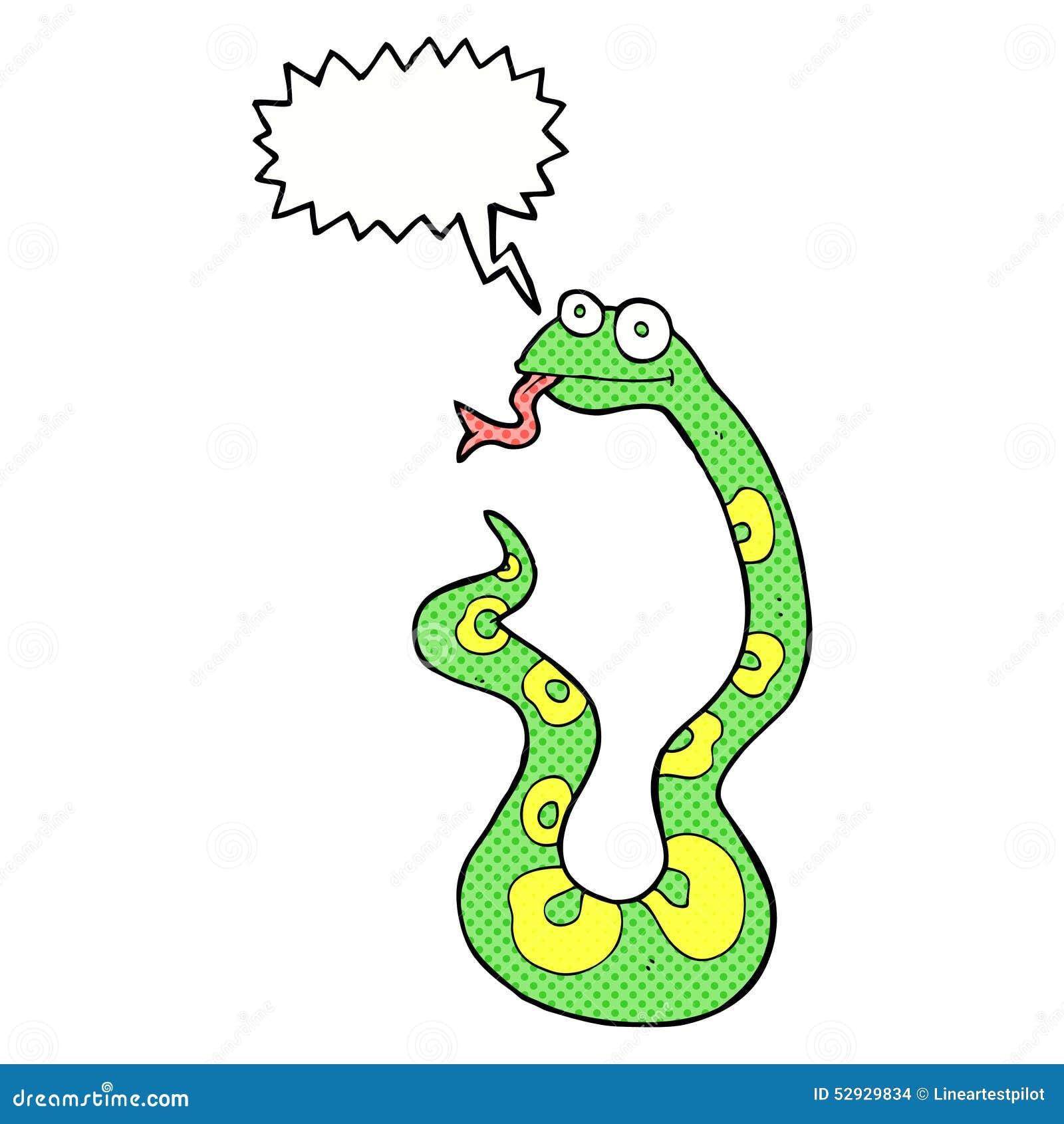 Cartoon Snake with Speech Bubble Stock Illustration - Illustration of ...