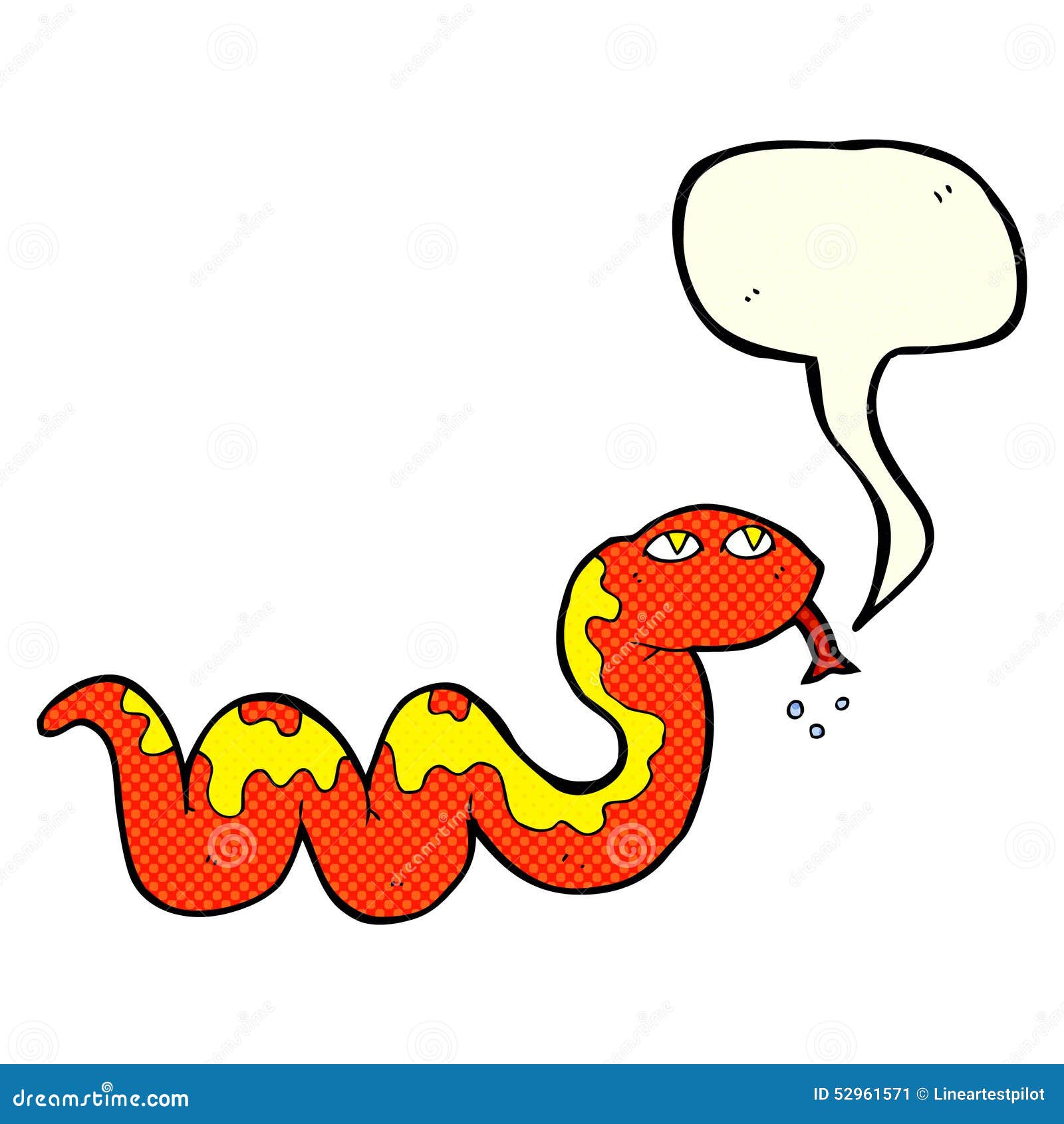 Cartoon Snake with Speech Bubble Stock Illustration - Illustration of ...
