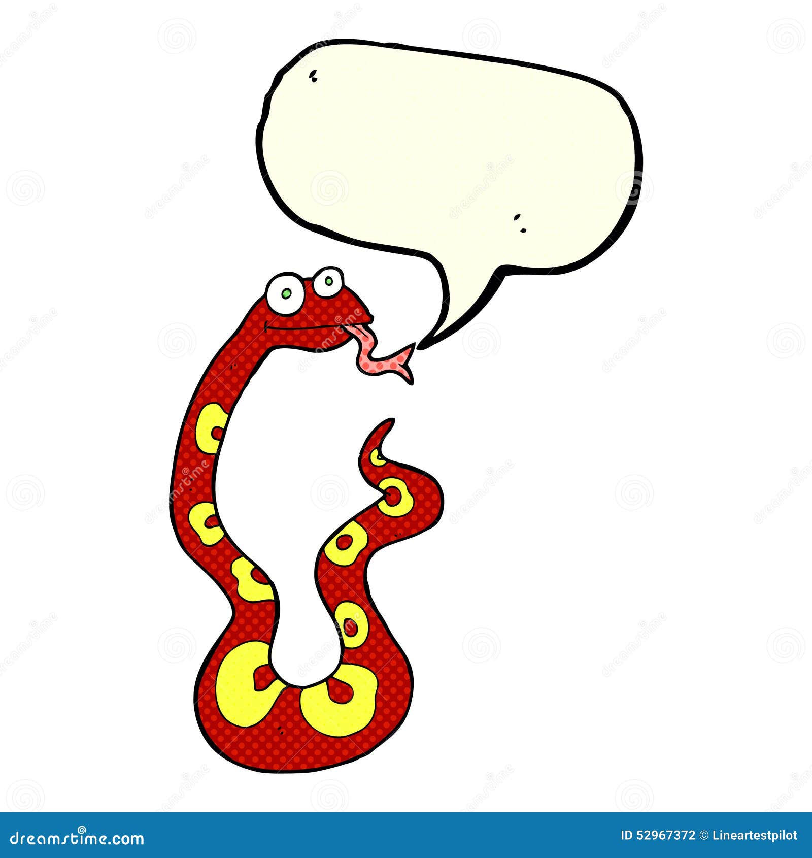 Cartoon Snake with Speech Bubble Stock Illustration - Illustration of ...