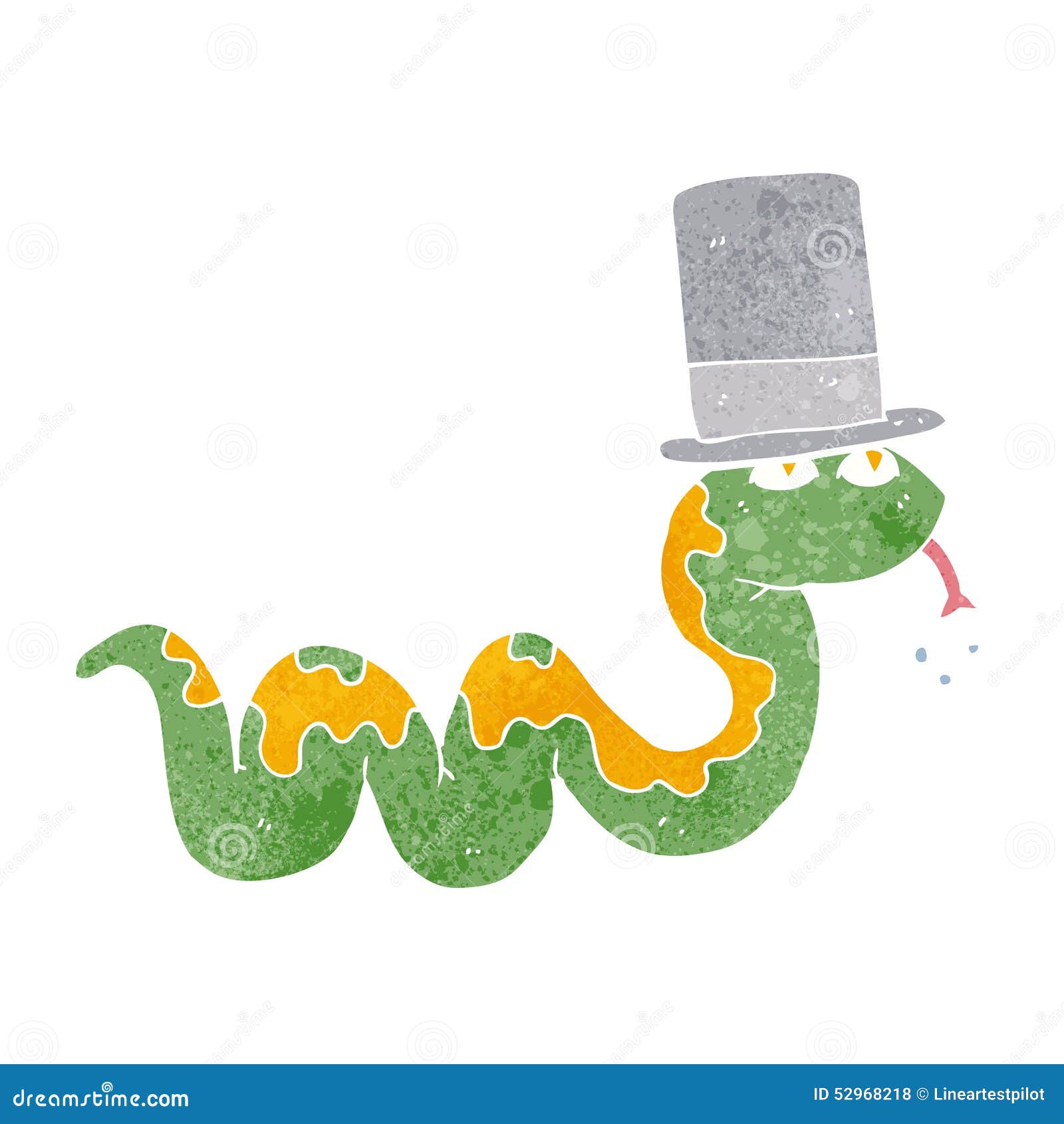 Cartoon snake in top hat stock illustration. Illustration of artwork ...