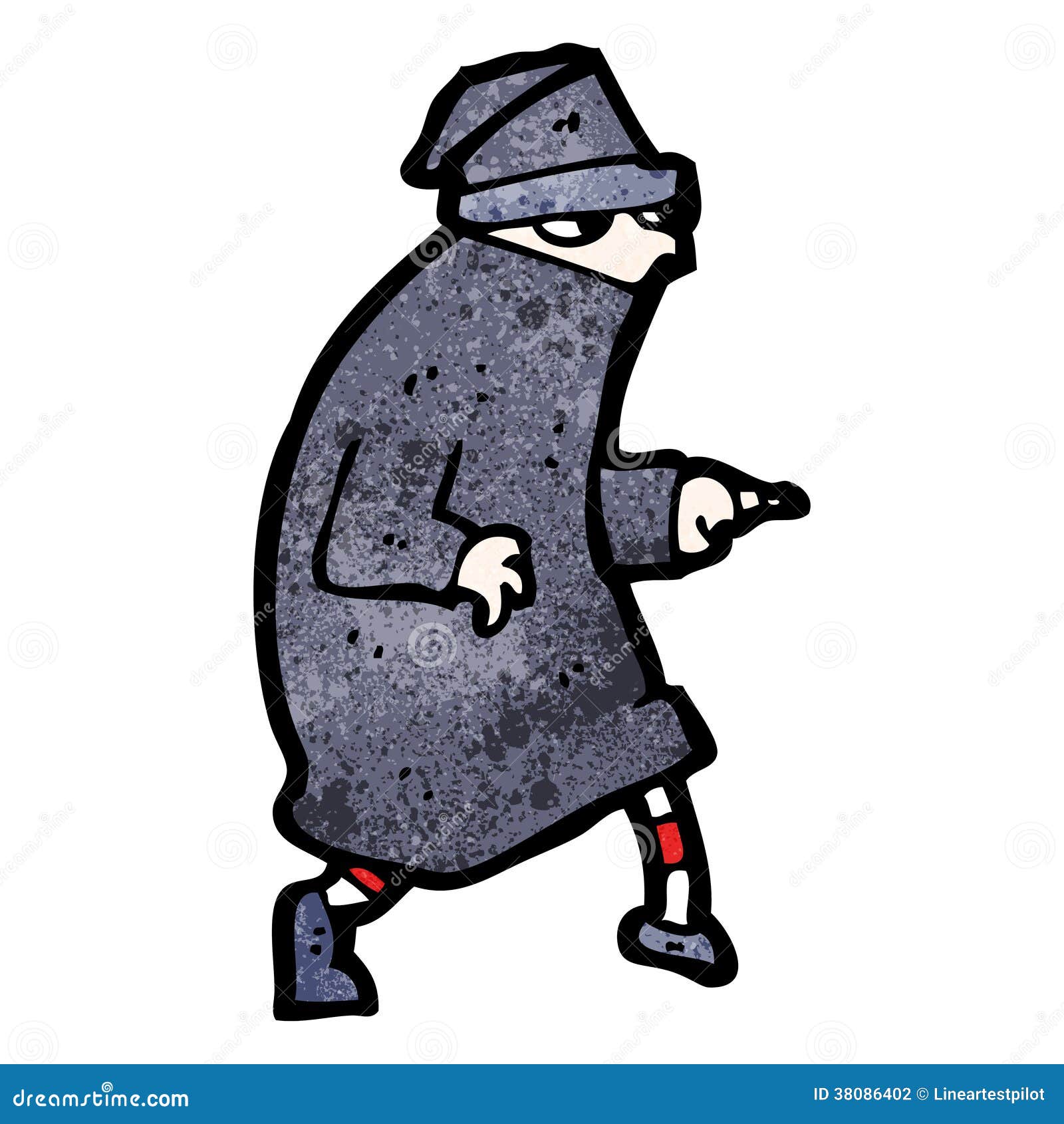 Cartoon sneaking thief stock vector. Illustration of doodle - 38086402