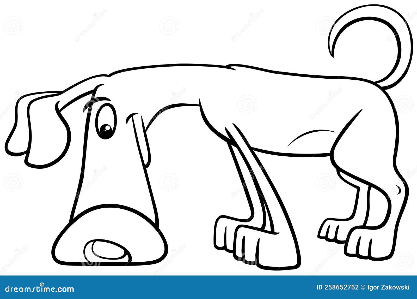 Cartoon Sniffing Dog Animal Character Coloring Book Page Vector ... Cartoon Sniffing Dog Animal Character Coloring Book Page Vector ...