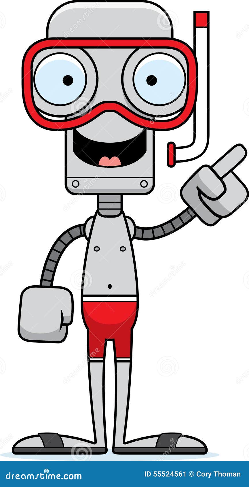 Cartoon Snorkeler Robot Idea Stock Vector - Illustration of clip ...