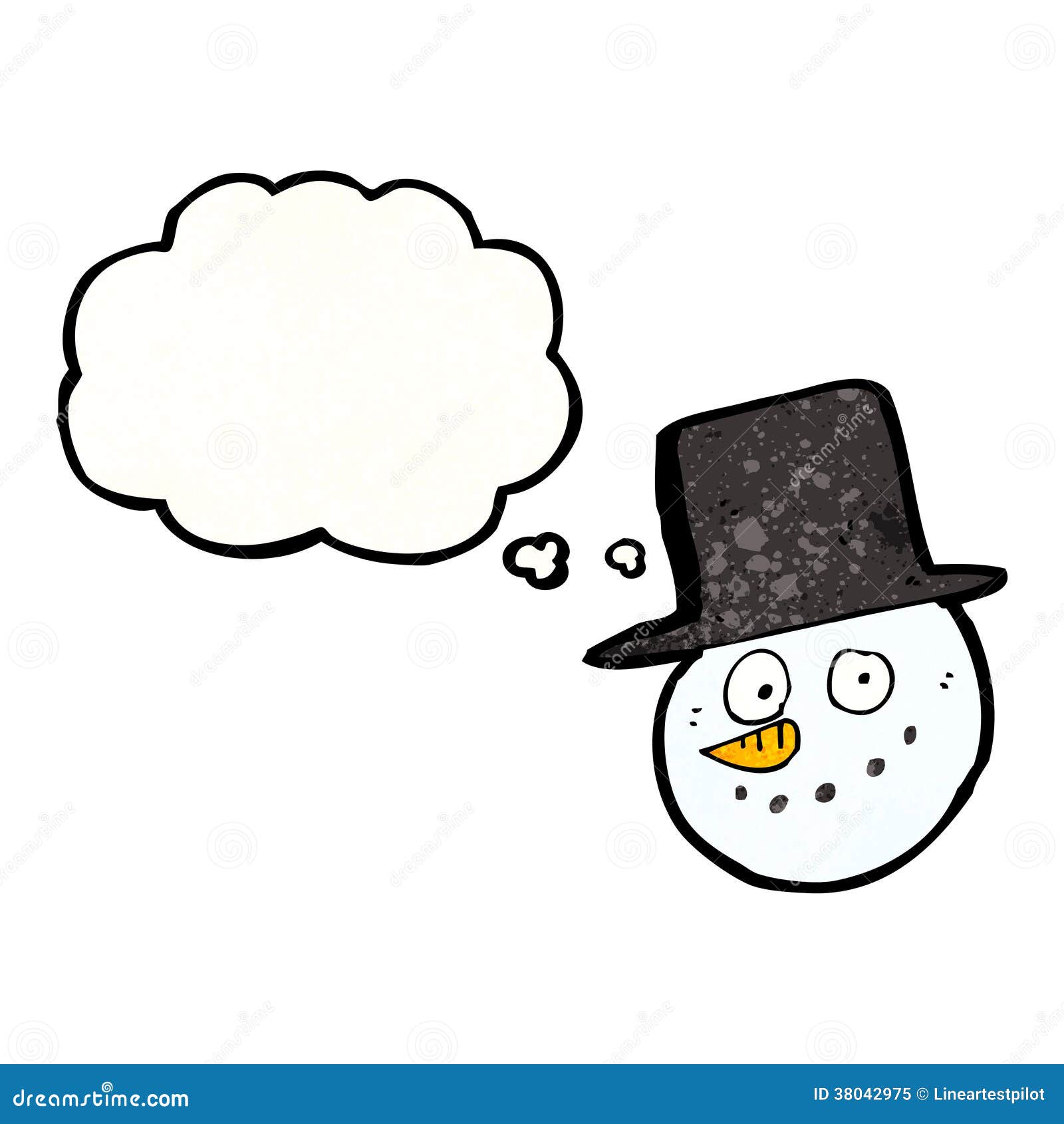 Cartoon snowman head stock vector. Illustration of drawn - 38042975