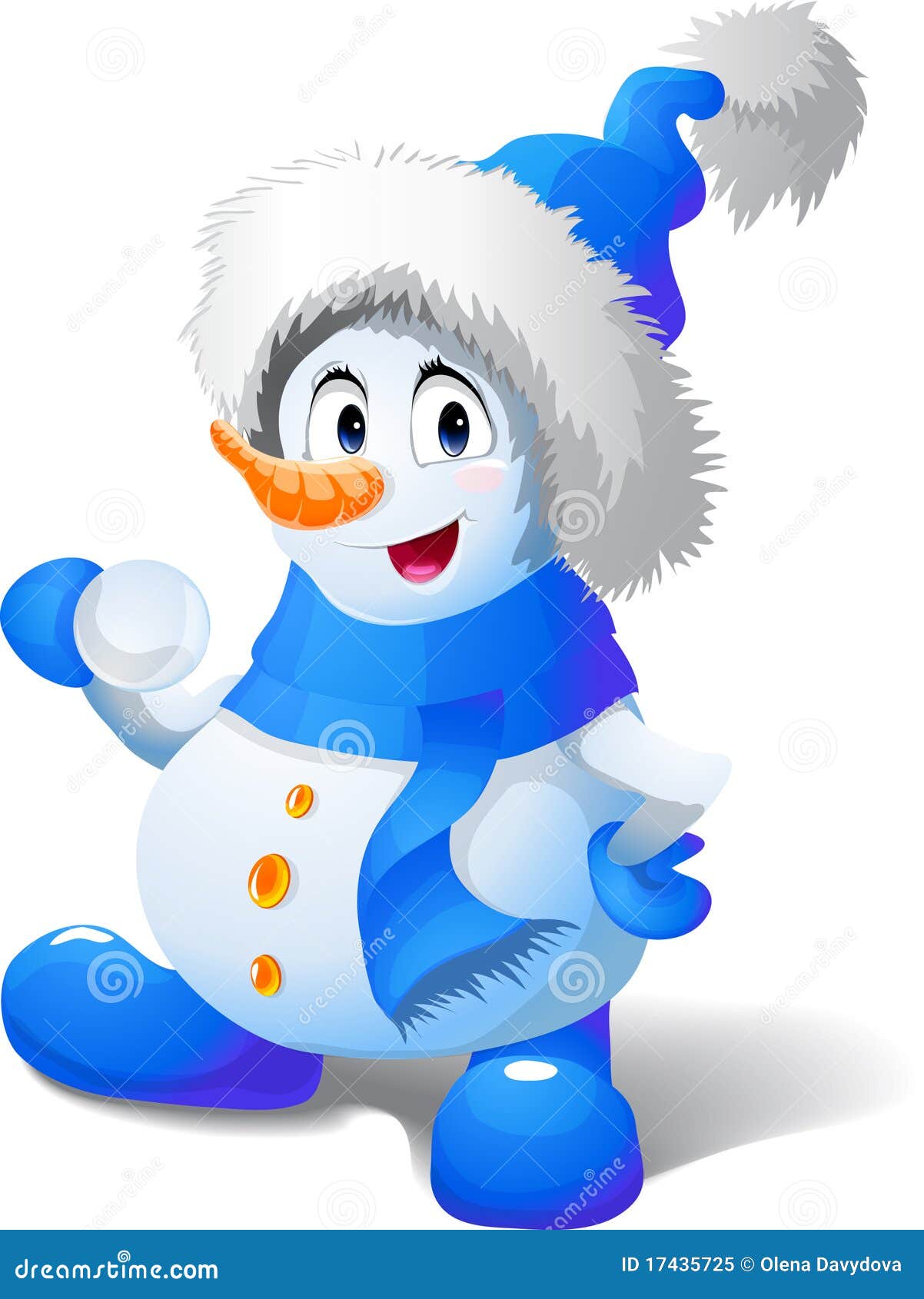 Cartoon Snowman Play Snowballs Stock Vector - Illustration of person ...