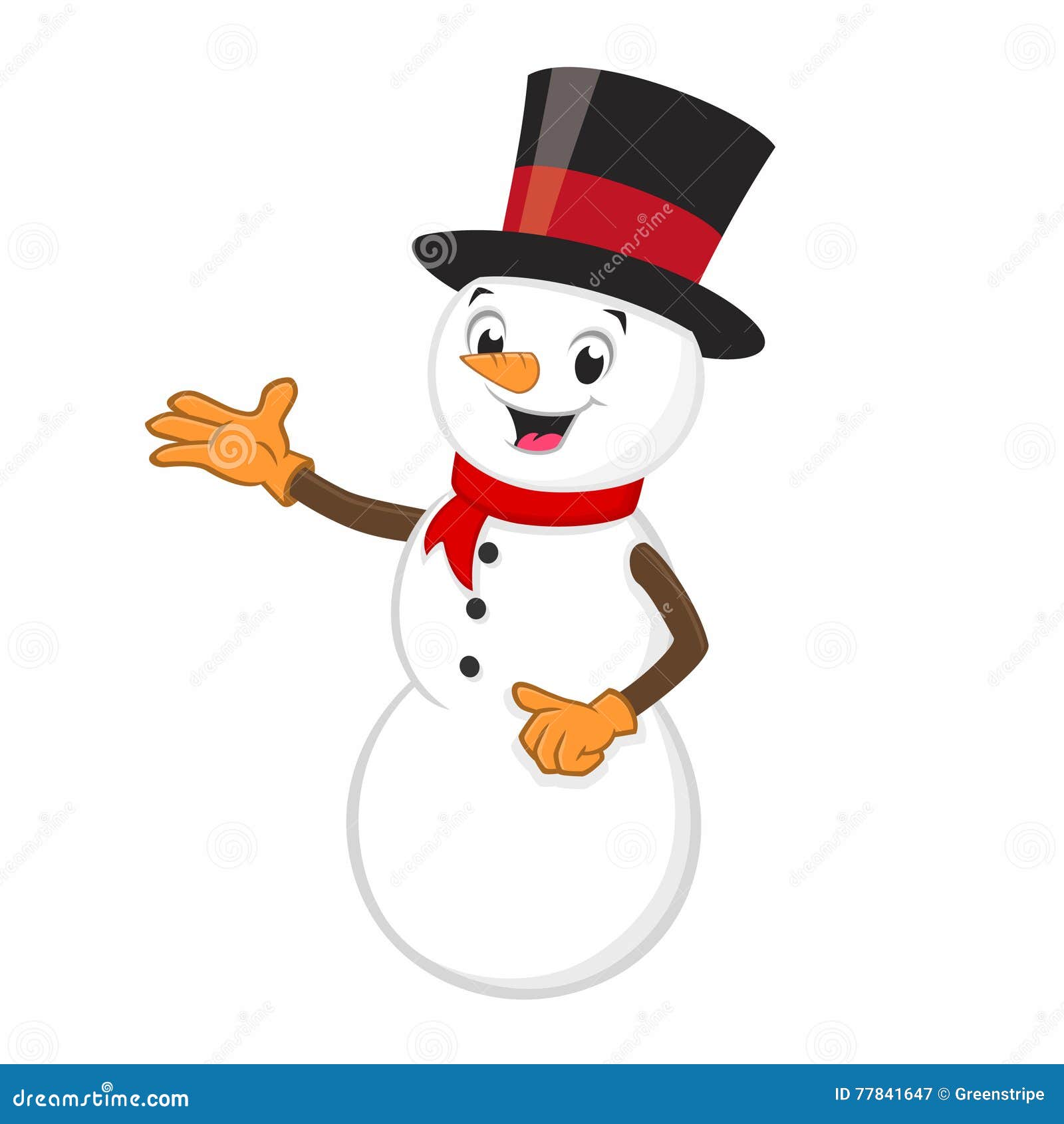 Cartoon Snowman stock vector. Illustration of snow, friendly - 77841647