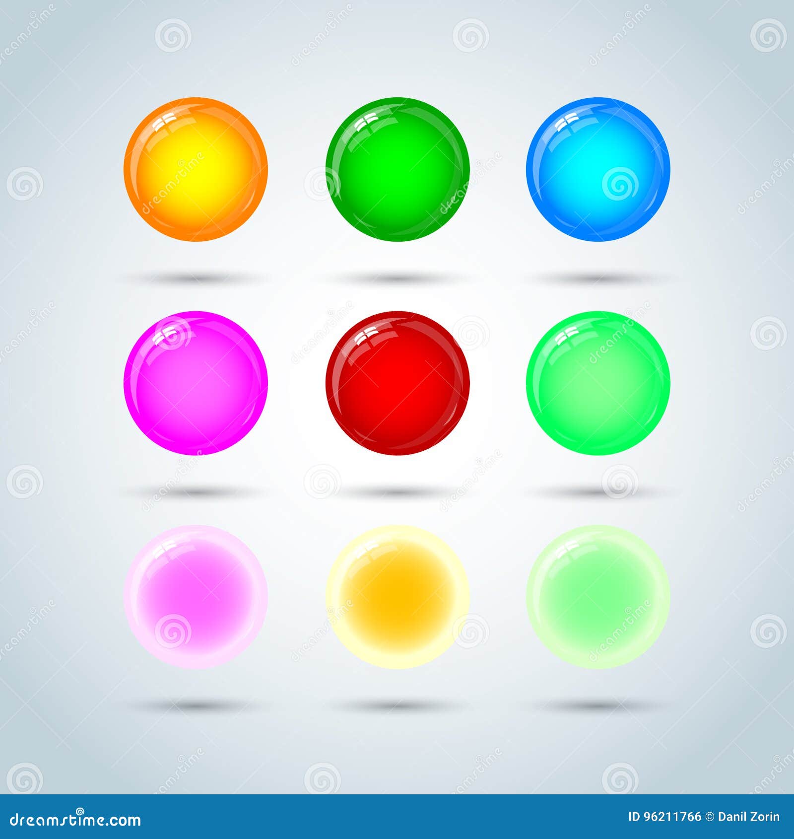 Cartoon Soap Bubble Set. Circle, Sphere, Ball Transparent, Glossy ...