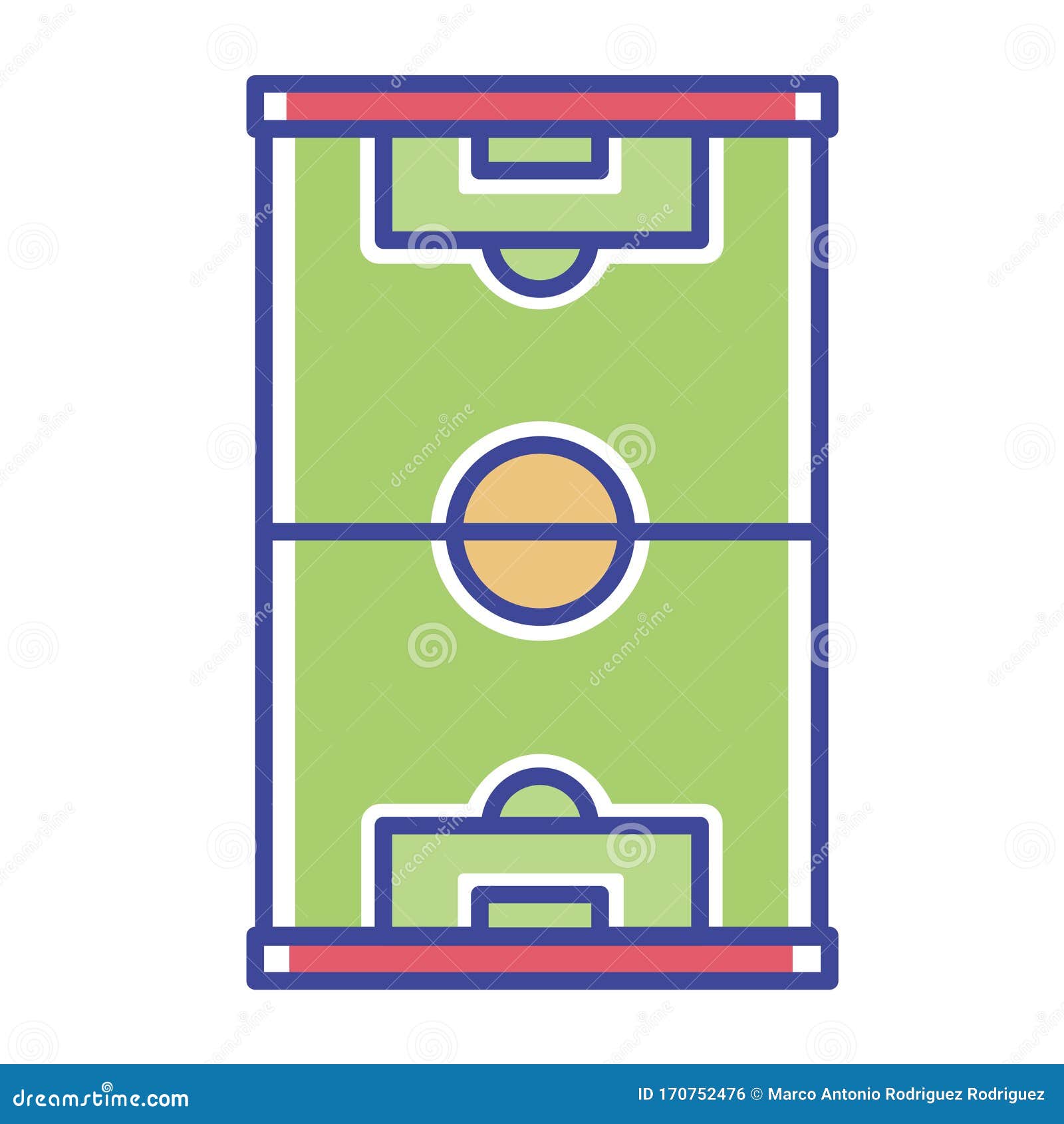 Cartoon Soccer Field Icon Illustration Isolated Stock Illustration ...