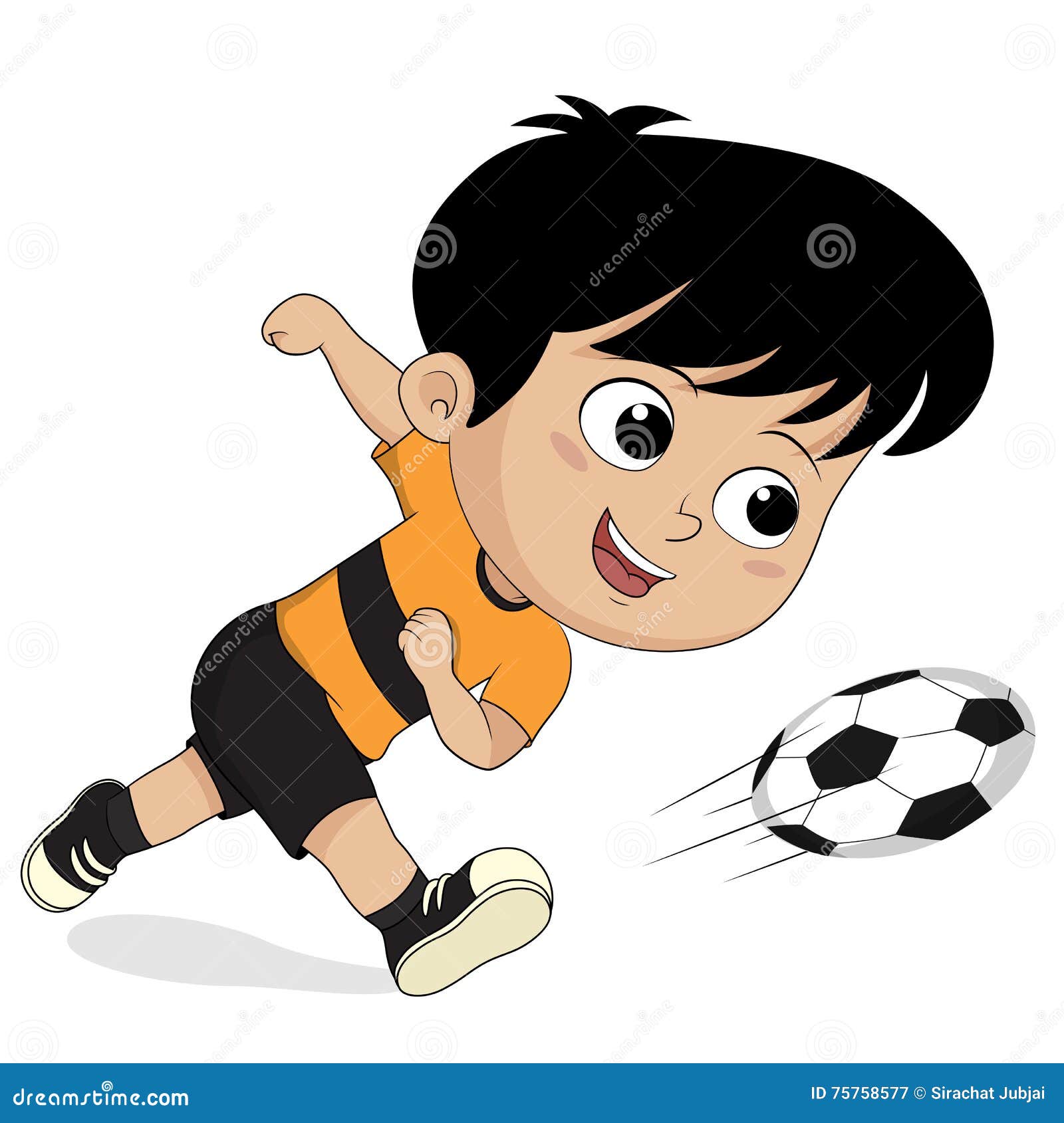 Cartoon soccer kids. stock vector. Illustration of children - 75758577