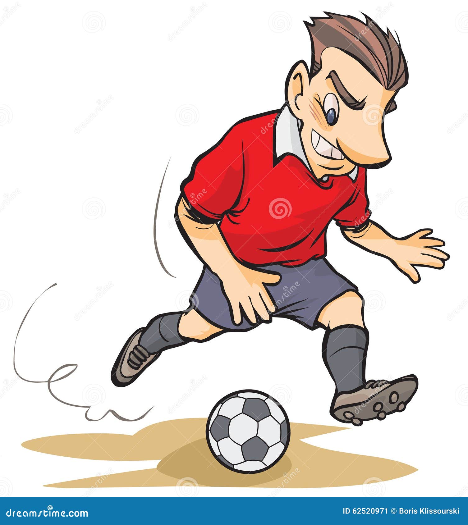 Cartoon Soccer Player. stock vector. Illustration of vector - 62520971