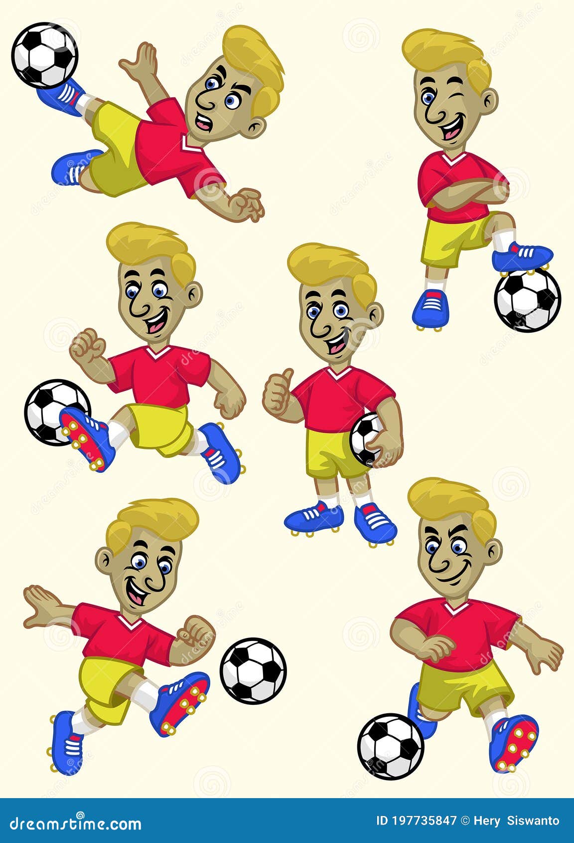 Cartoon Soccer Player Cartoon Set | CartoonDealer.com #197735847