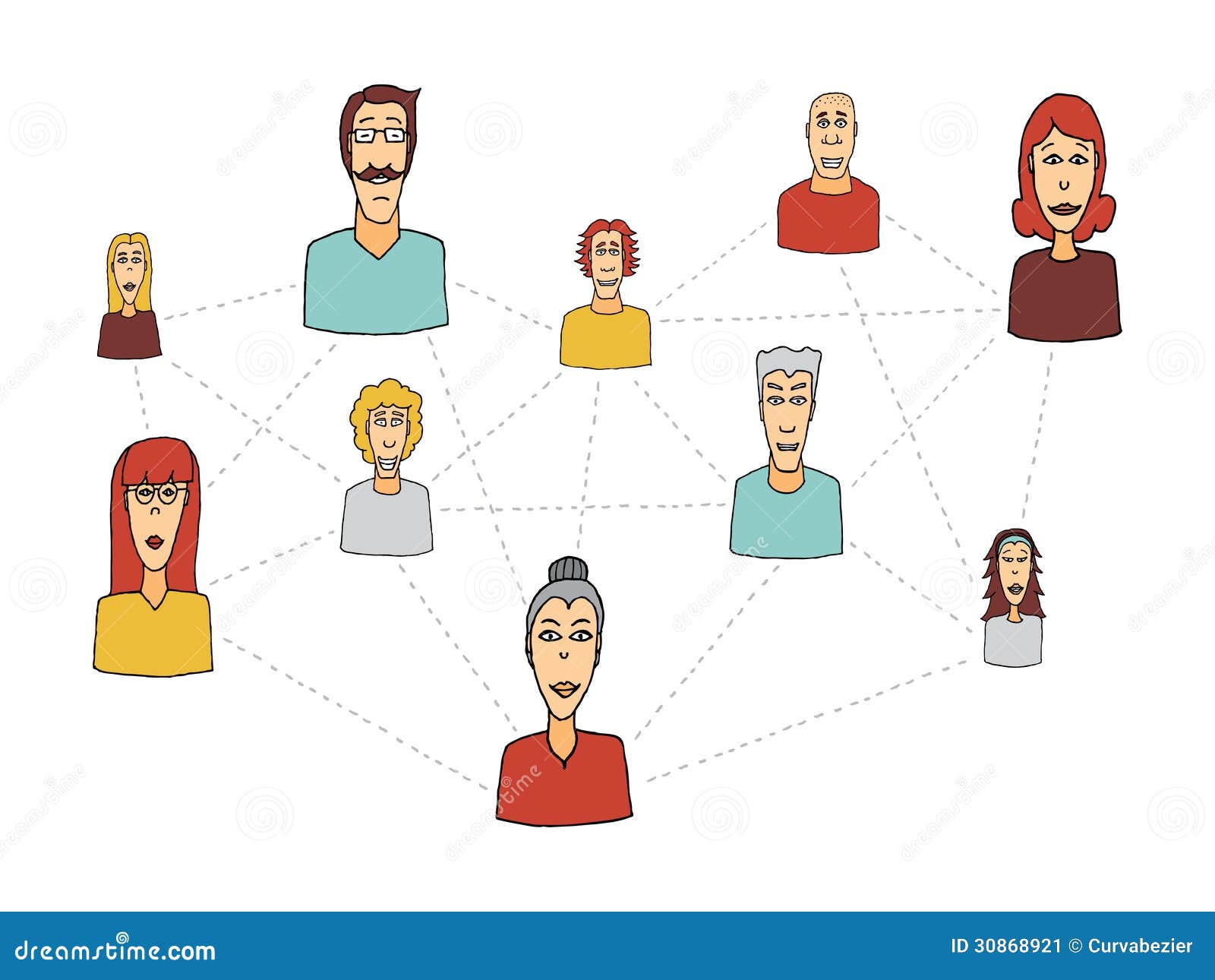Cartoon Social Network / People Connecting Stock Illustration ... Cartoon Social Network / People Connecting Stock Illustration ...