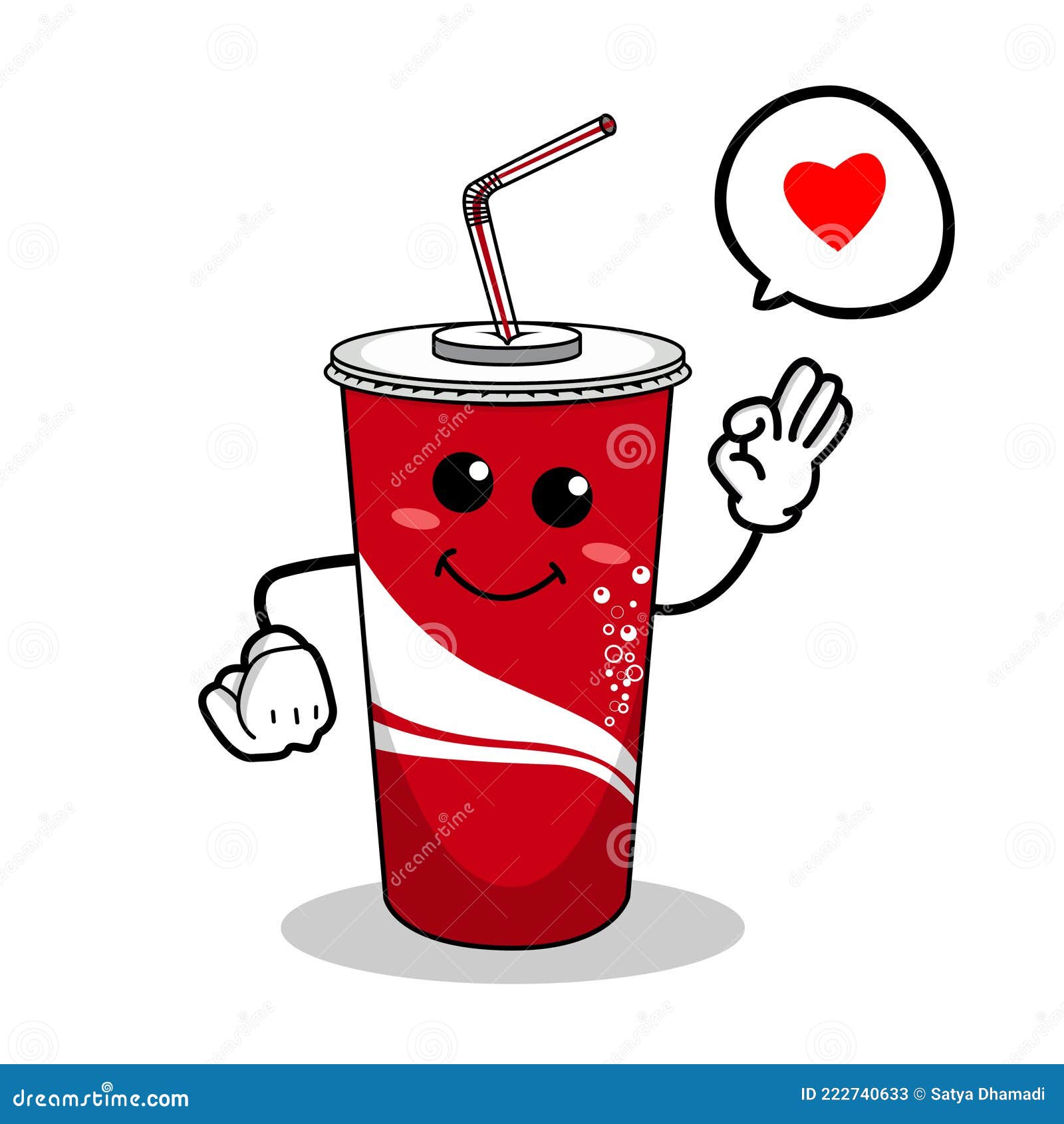 Cartoon Soft Drink Cola Mascot, Vector Illustration of a Cute Soft ...