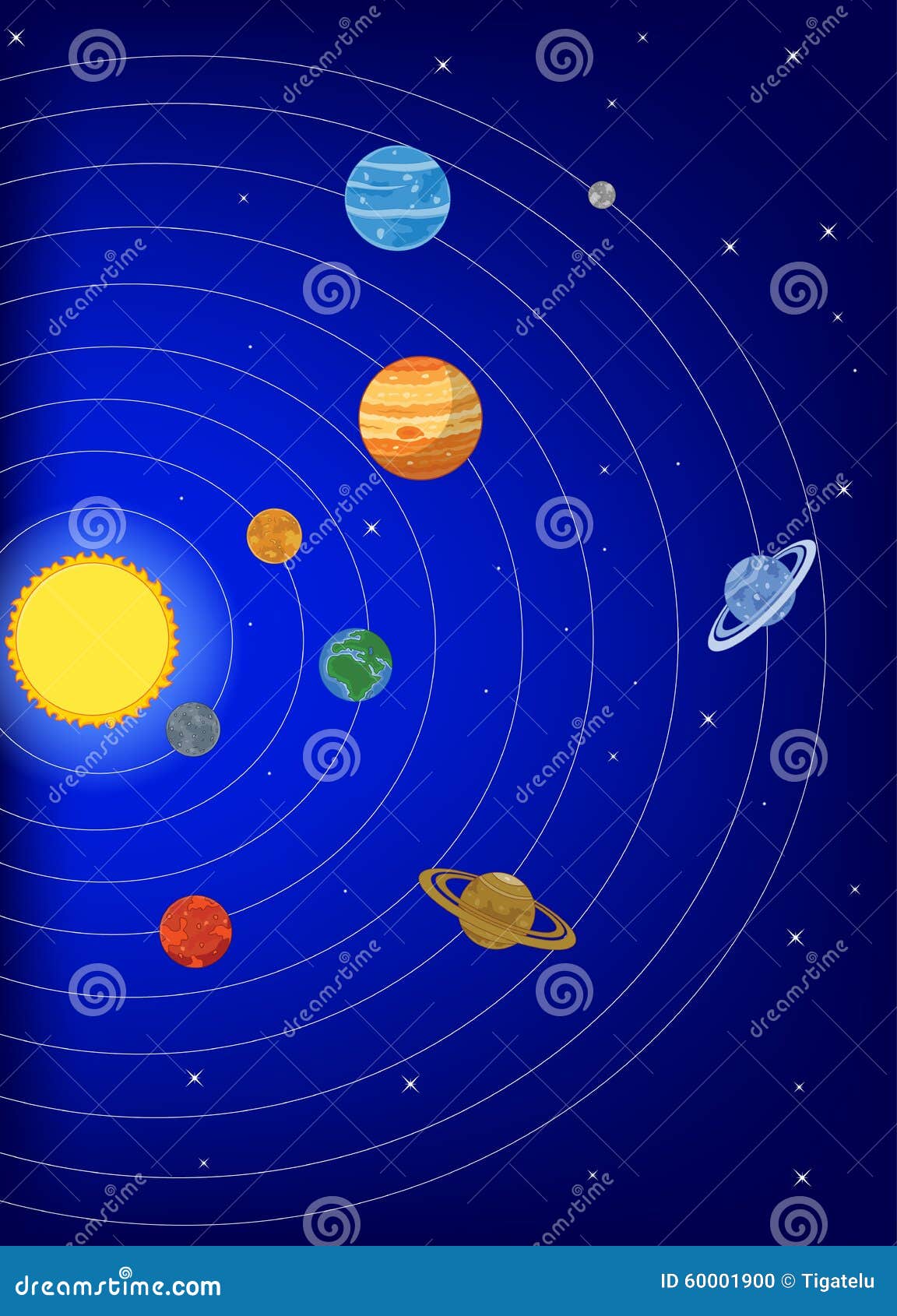 Cartoon the Solar System stock vector. Illustration of cartoon - 60001900