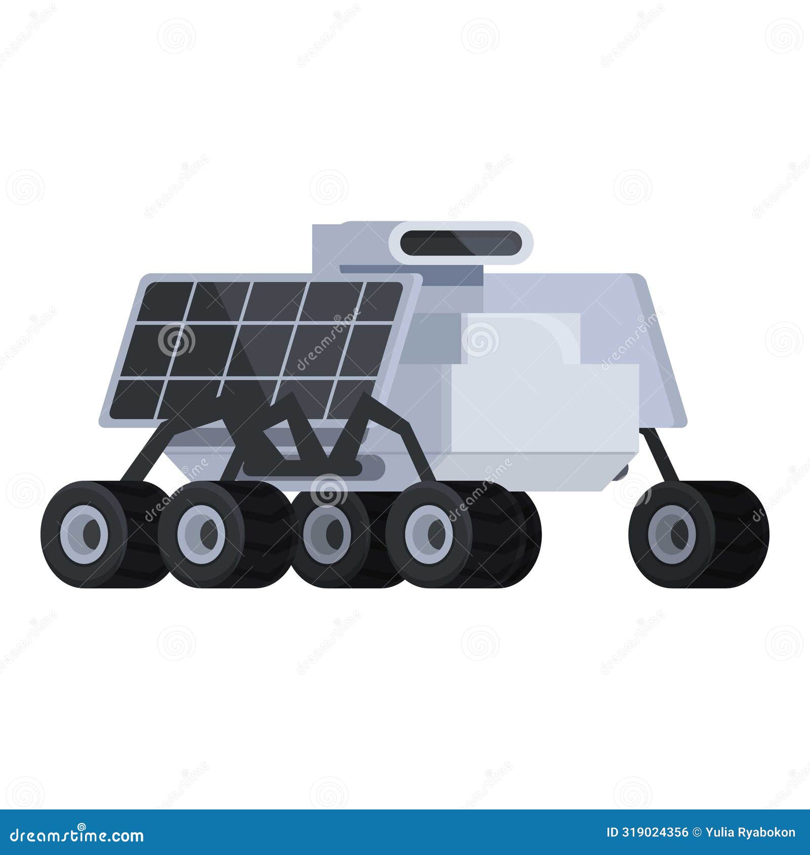 Cartoon Solarpowered Mars Rover Illustration Stock Vector ...