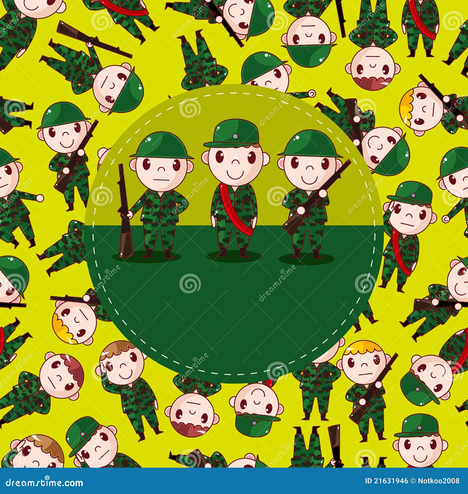 Cartoon Soldier In Ammunition With A Machine Gun On The Background Of ...