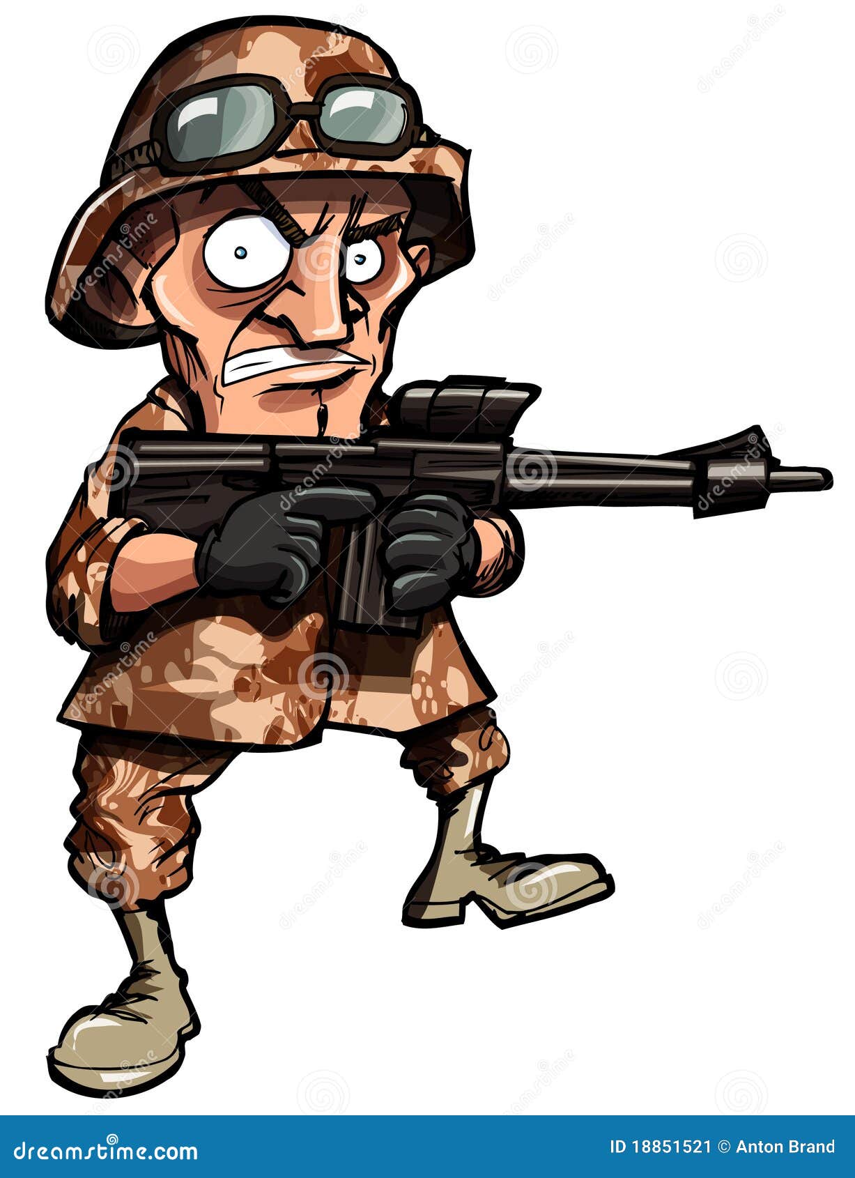 Cartoon Soldier Isolated on White Stock Vector - Illustration of ...