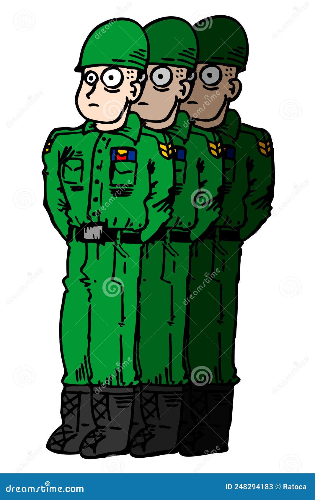 Cartoon soldiers stock vector. Illustration of rank - 248294183