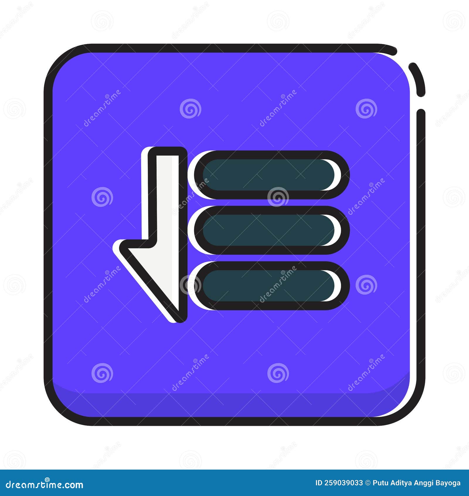 Cartoon sort list stock vector. Illustration of flat - 259039033
