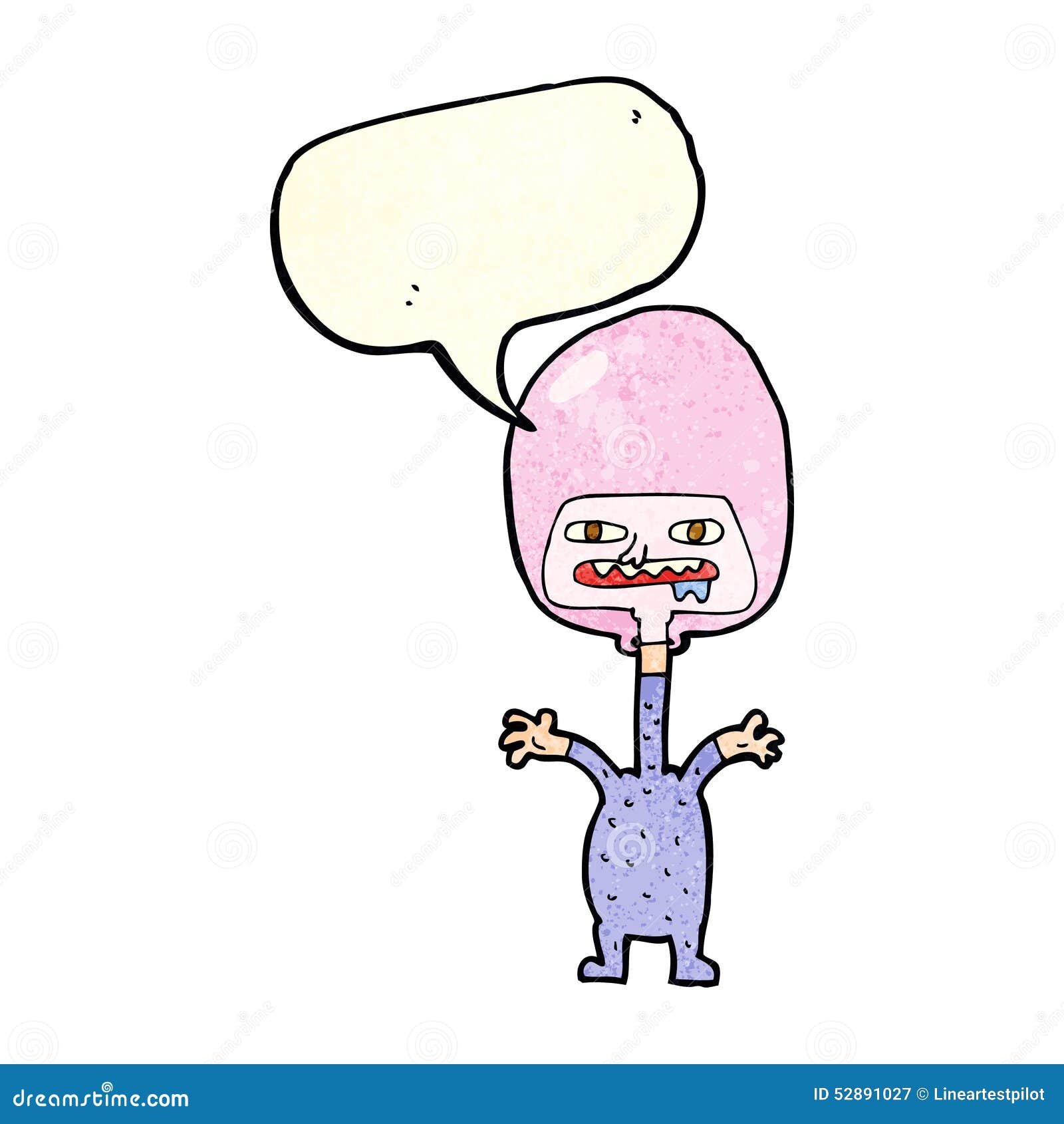 Cartoon Space Alien with Speech Bubble Stock Illustration ...