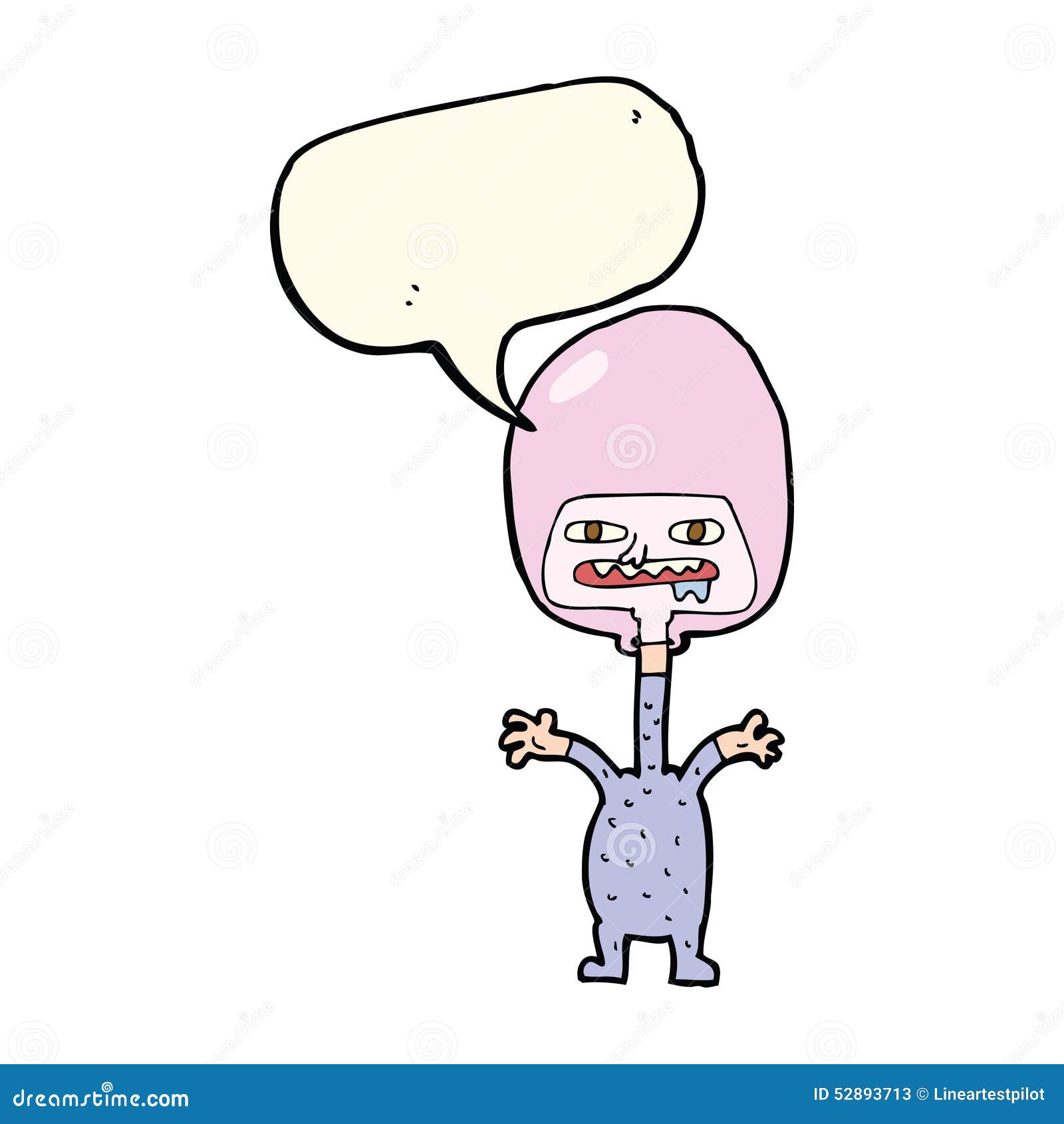 Cartoon Space Alien with Speech Bubble Stock Illustration ...