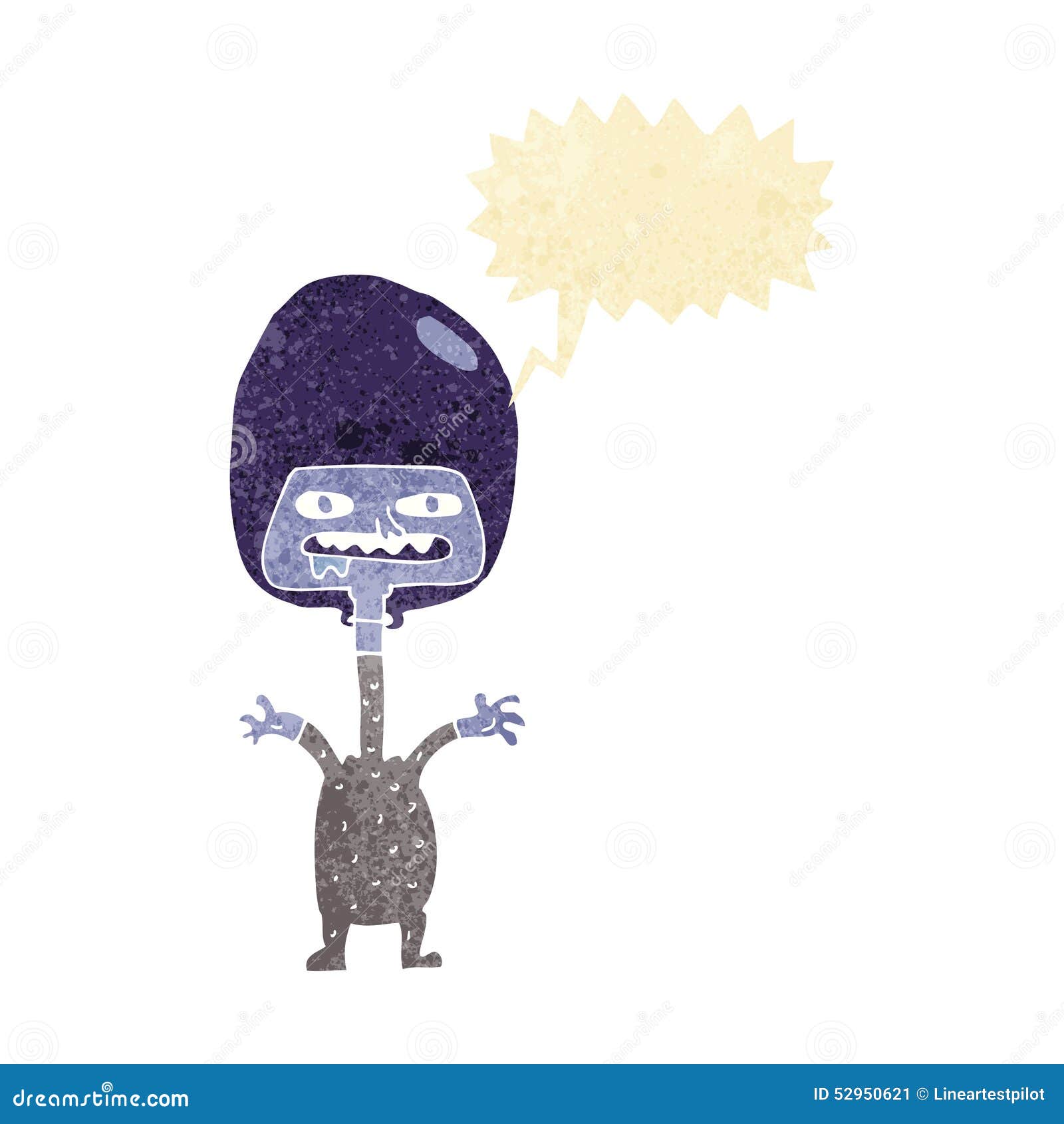 Cartoon Space Alien with Speech Bubble Stock Illustration ...