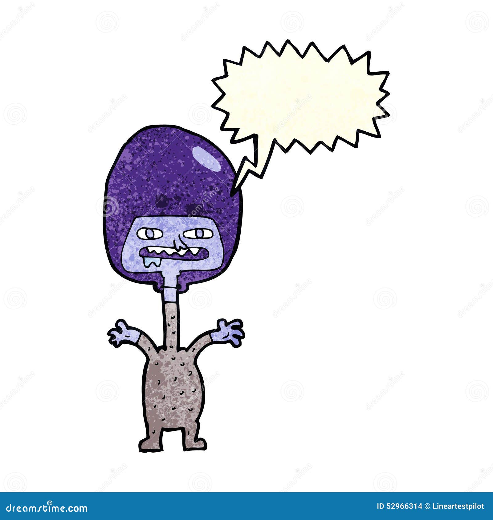 Cartoon Space Alien with Speech Bubble Stock Illustration ...