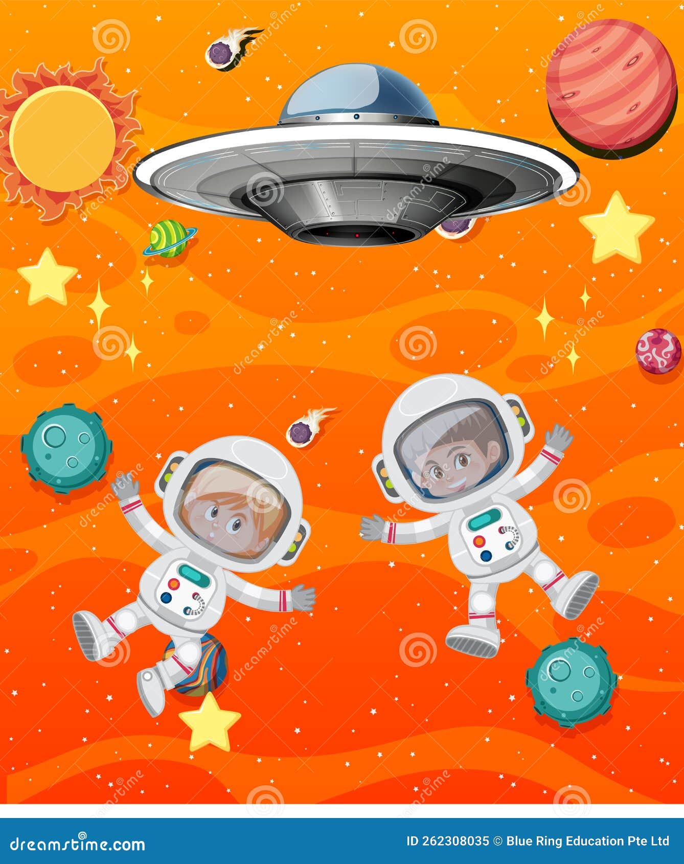 Cartoon Space Background Template Stock Vector - Illustration of ...