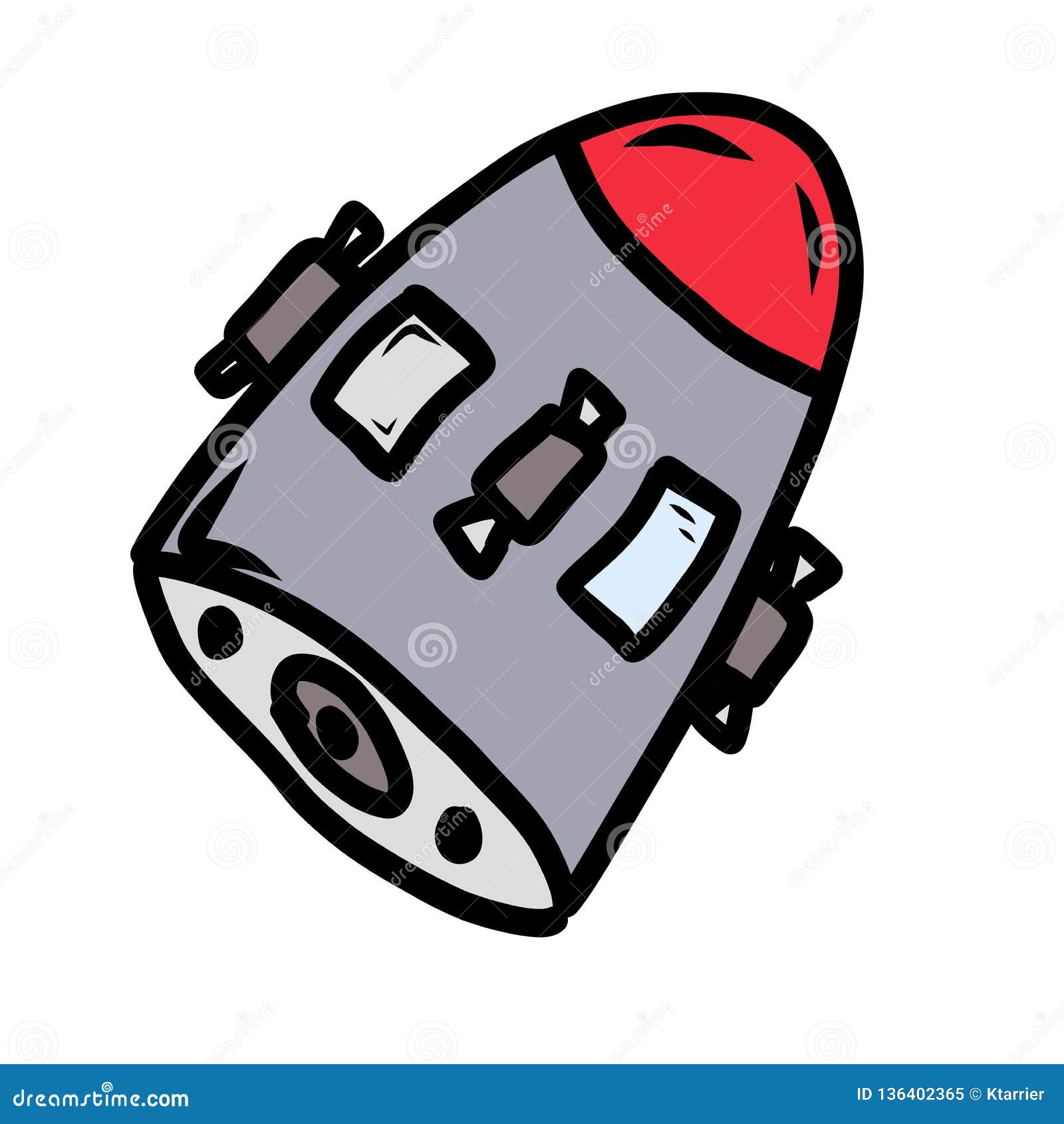Cartoon of a space capsule stock vector. Illustration of space - 136402365