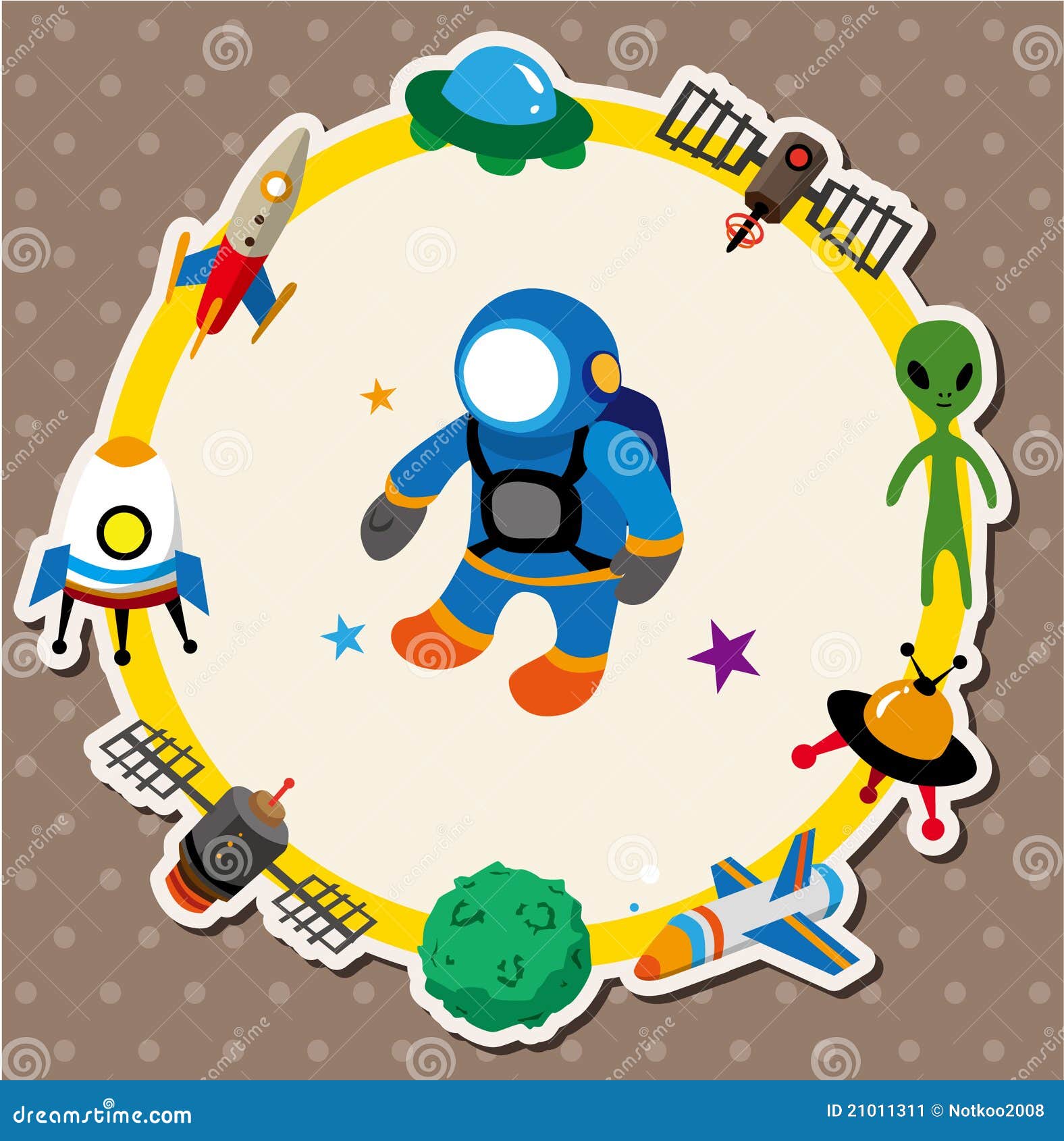 Cartoon space card stock vector. Illustration of invitation - 21011311