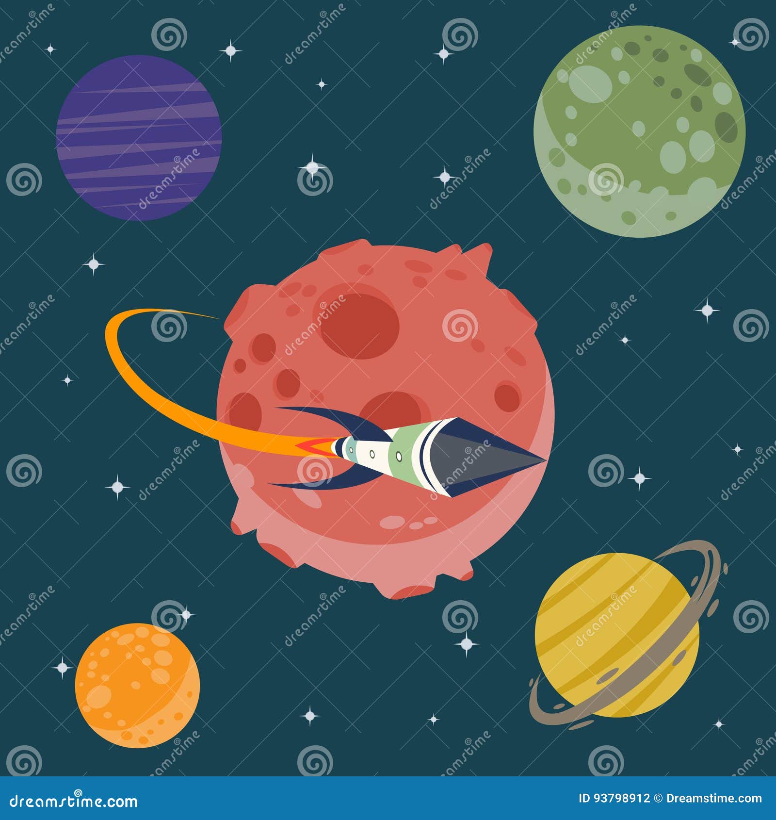 Cartoon space icon stock vector. Illustration of meteorite - 93798912