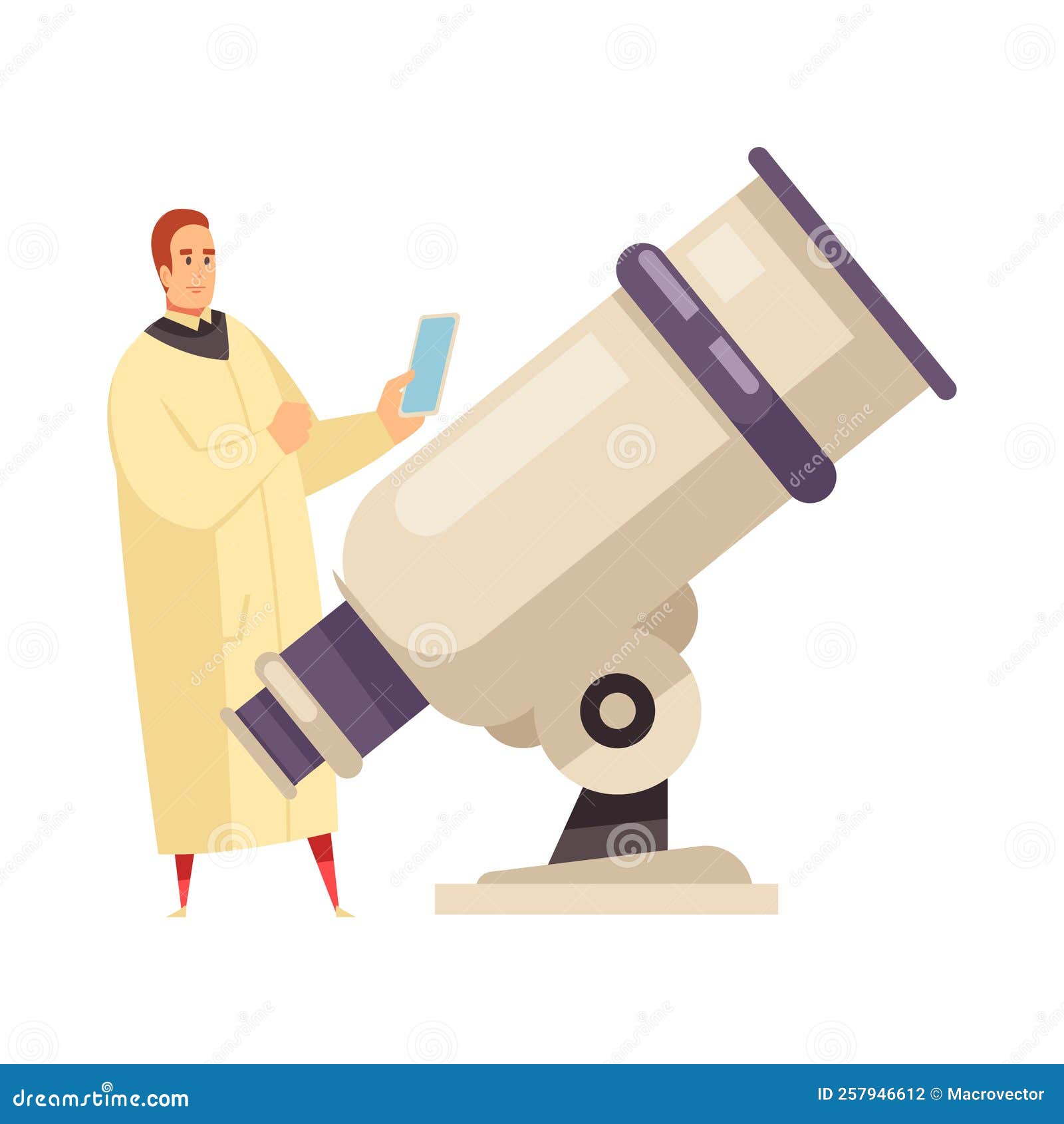 Cartoon Space Observatory stock vector. Illustration of scientific ...