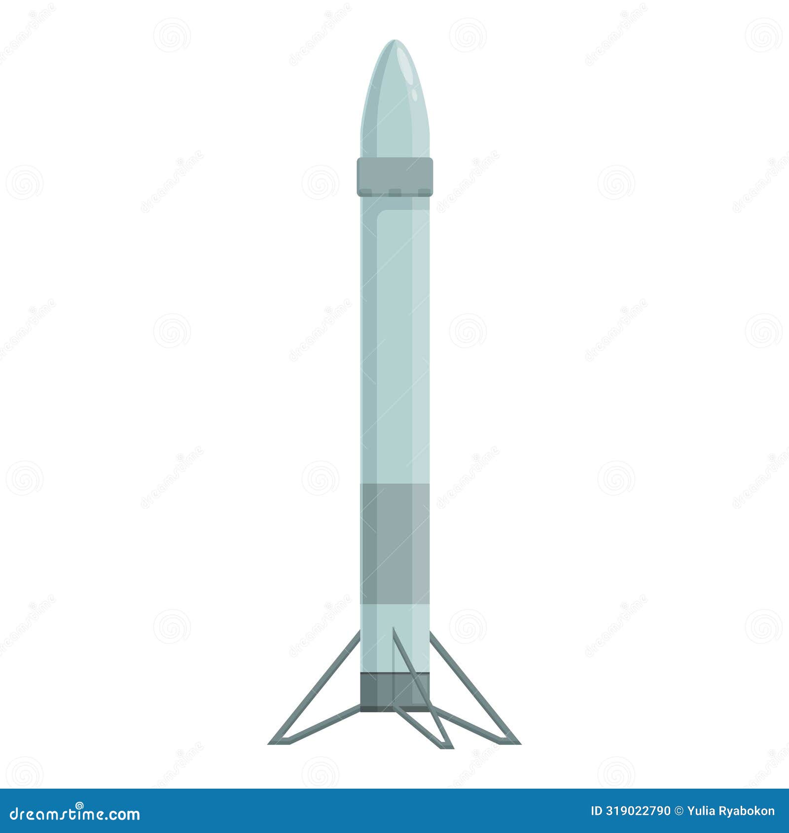 Cartoon Space Rocket on White Background Stock Vector - Illustration of ...