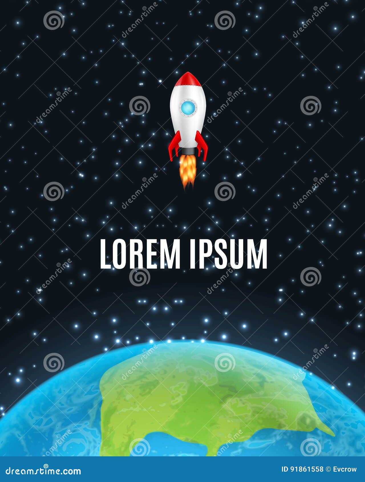 Cartoon Spacecraft with Earth Stock Vector - Illustration of adventure ...