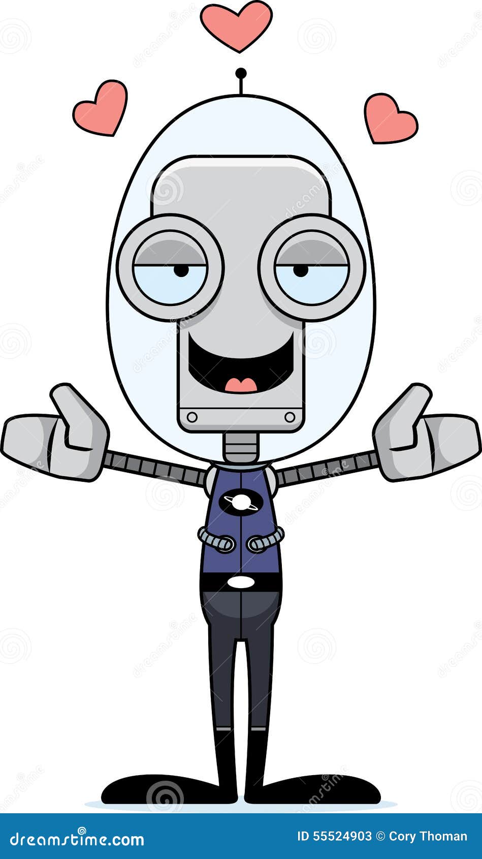 Cartoon Spaceman Robot Hug stock vector. Illustration of machine - 55524903
