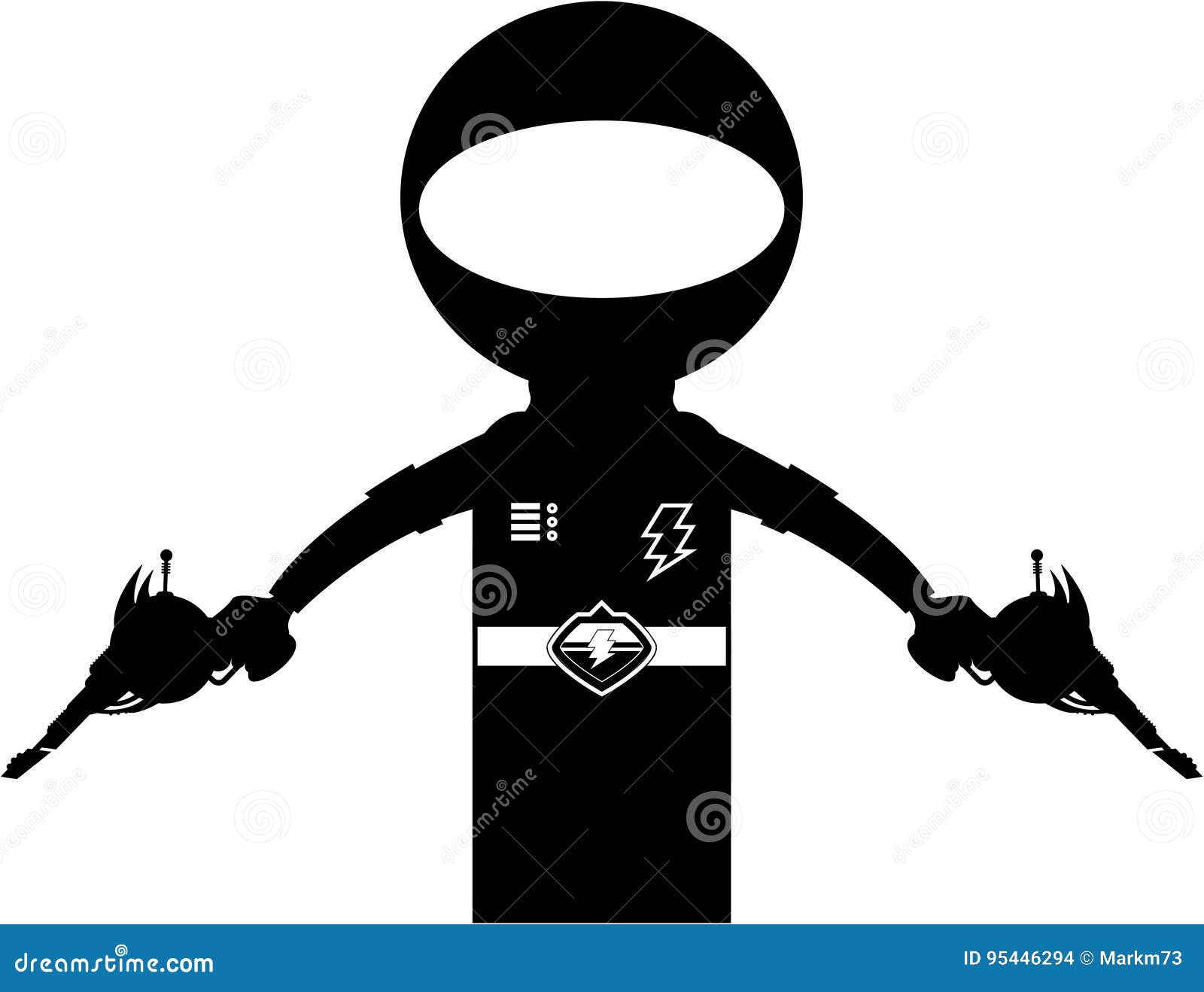 Cartoon Spaceman Silhouette Stock Vector - Illustration of raygun ...
