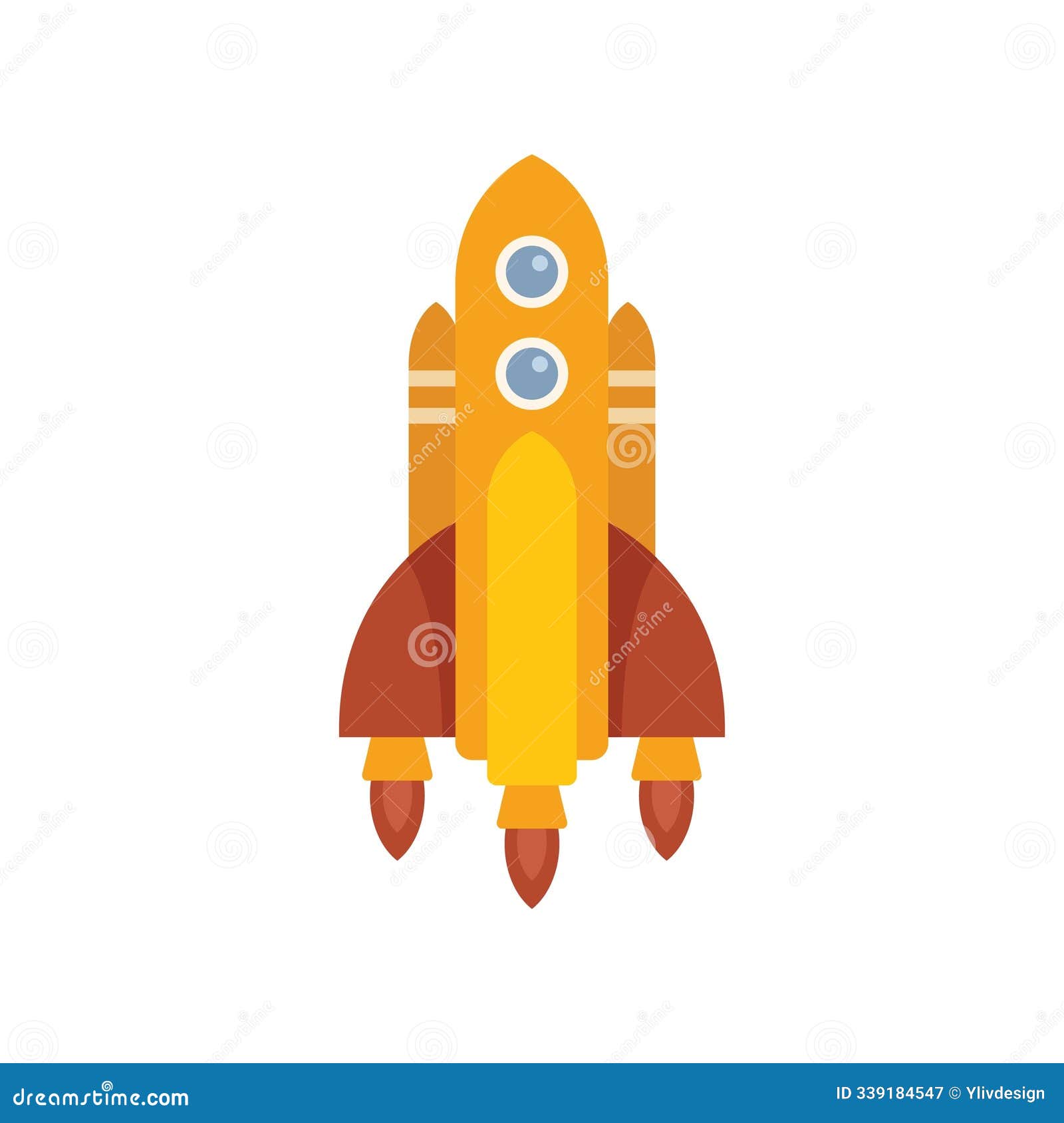 Cartoon Spaceship Launching Upwards Into Space Royalty-Free Stock ...