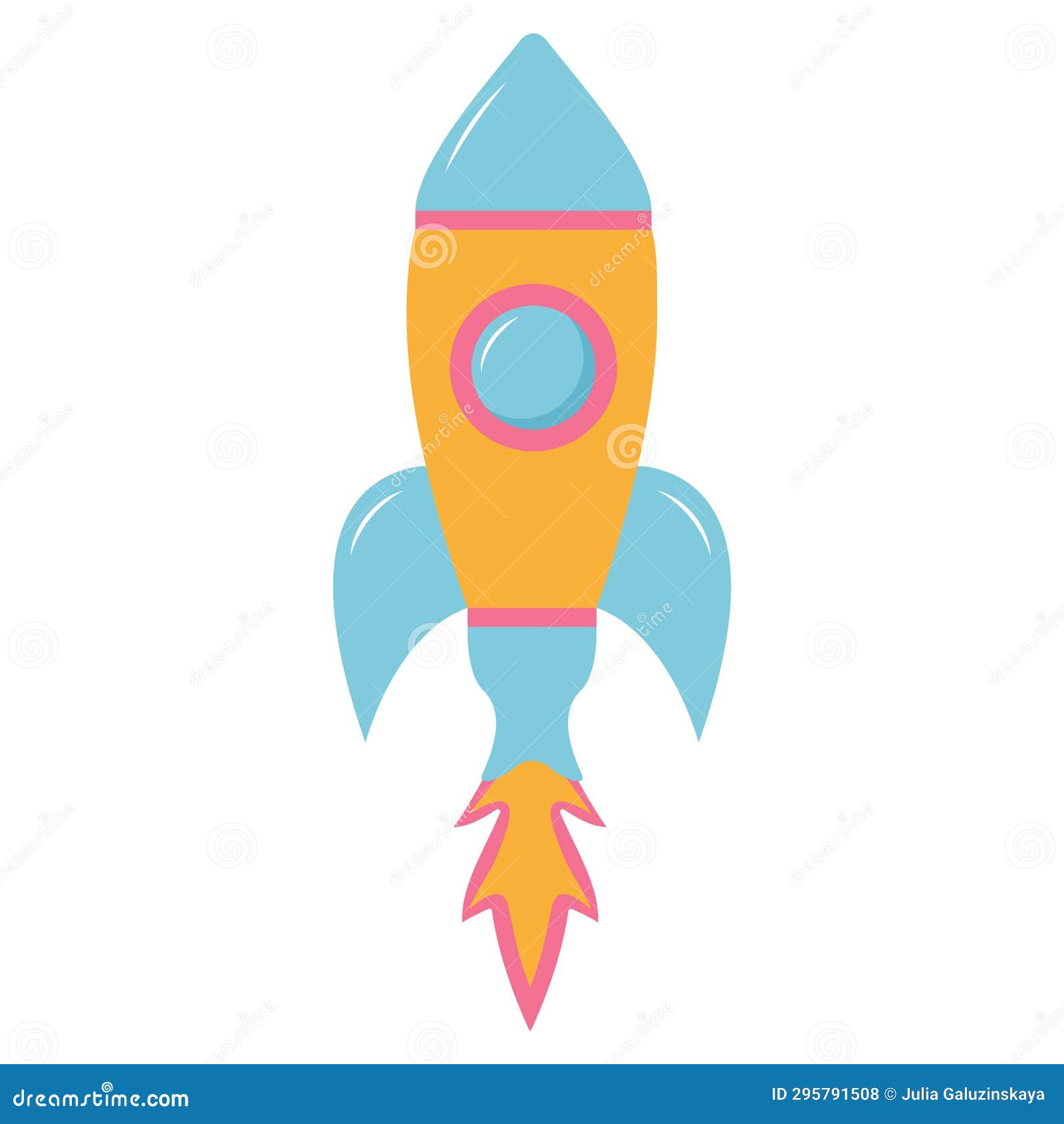 Cartoon Spaceship Take Off. Rocket Launch Stock Vector - Illustration ...