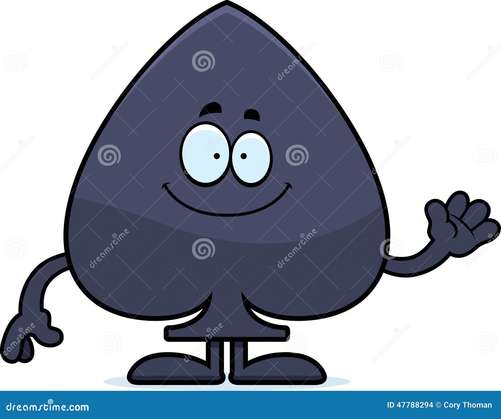 Cartoon Spade Waving stock vector. Illustration of smiling - 47788294