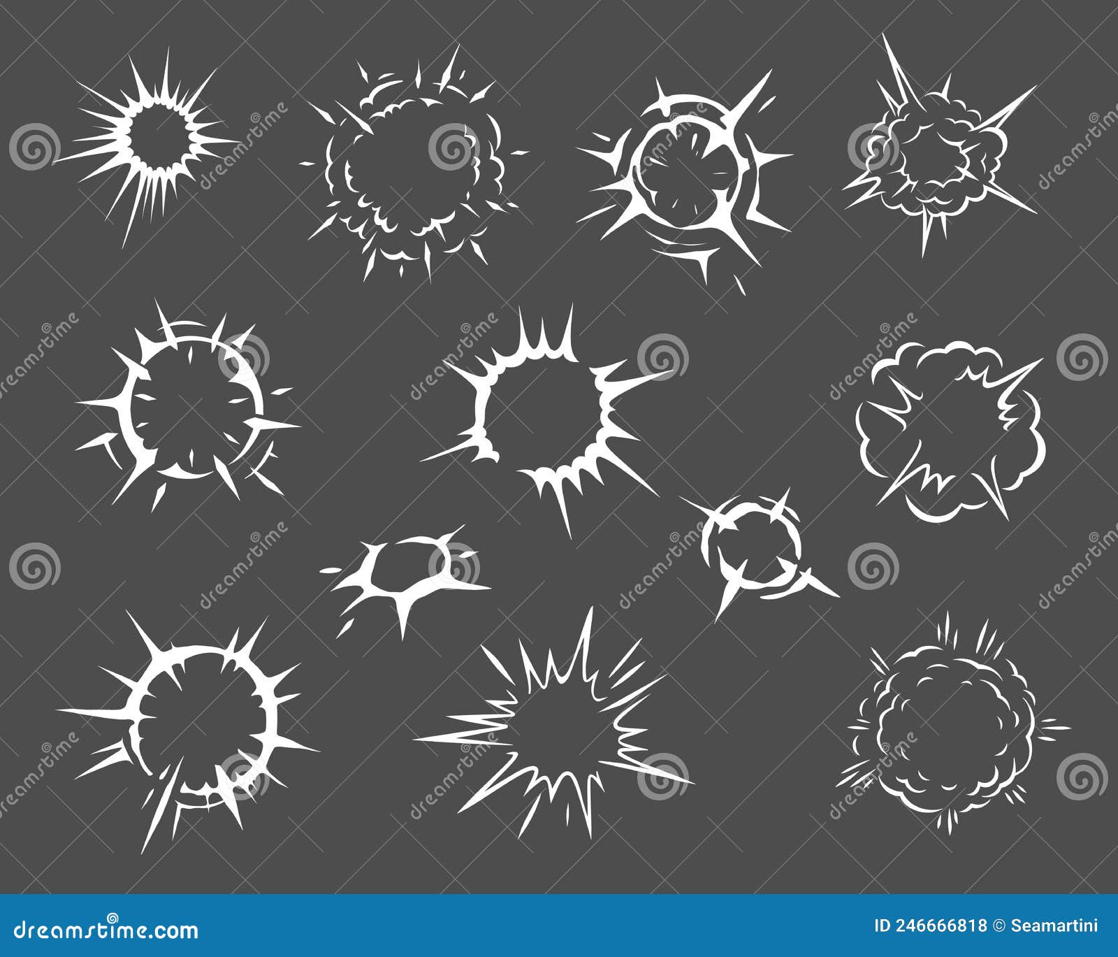 Cartoon Spark and Explosion Effects Stock Illustration - Illustration ...