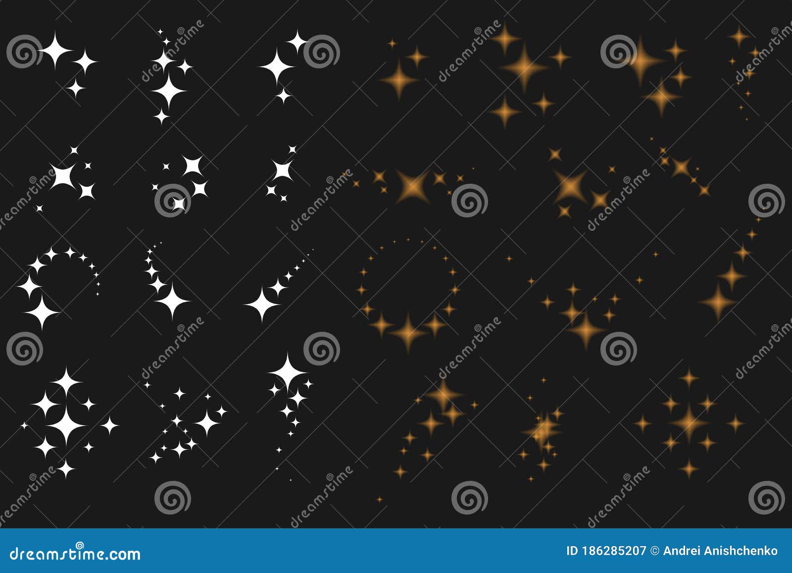 Cartoon Sparkling Stars Set Stock Vector - Illustration of anniversary ...