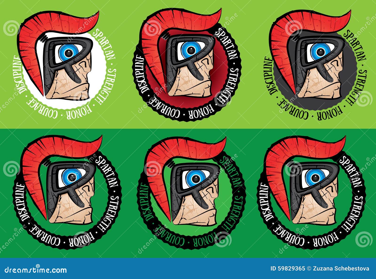 Cartoon Spartan Warrior Profile with Helmet Stock Illustration ...